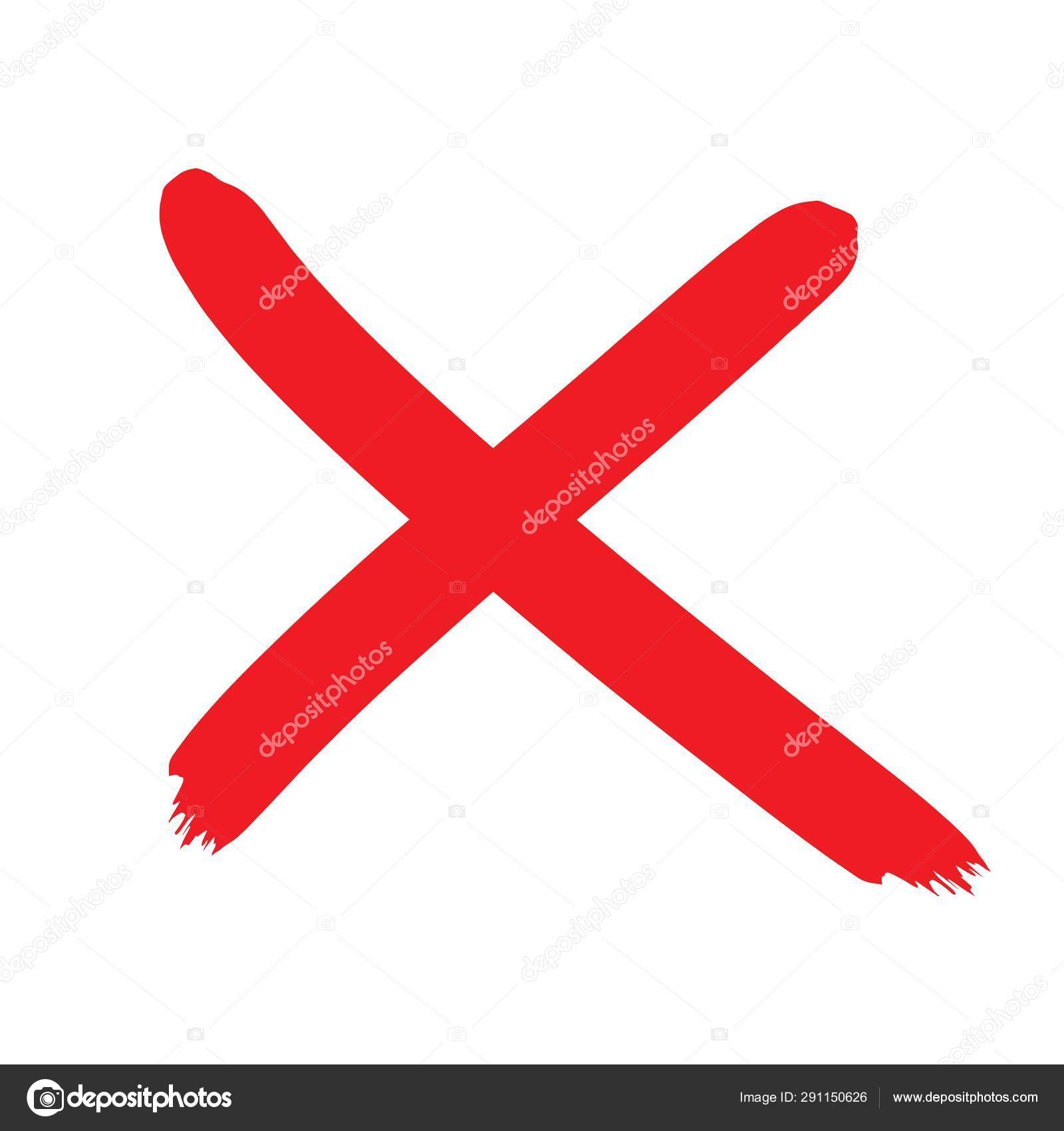 X marca roja. Signo cruz símbolo gráfico. Pinceladas cruzadas . Vector ...