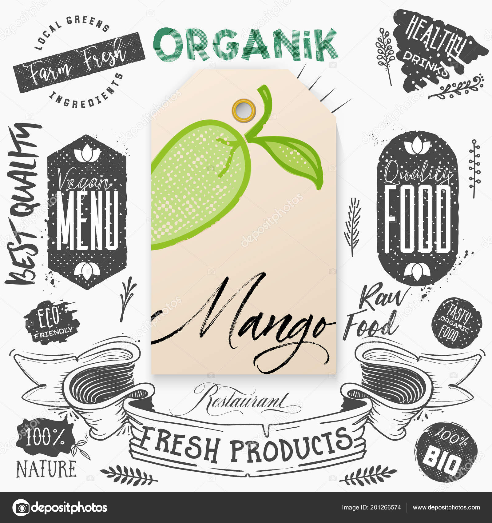 Mango word on background illustration. Fruit web element, Isolated ...