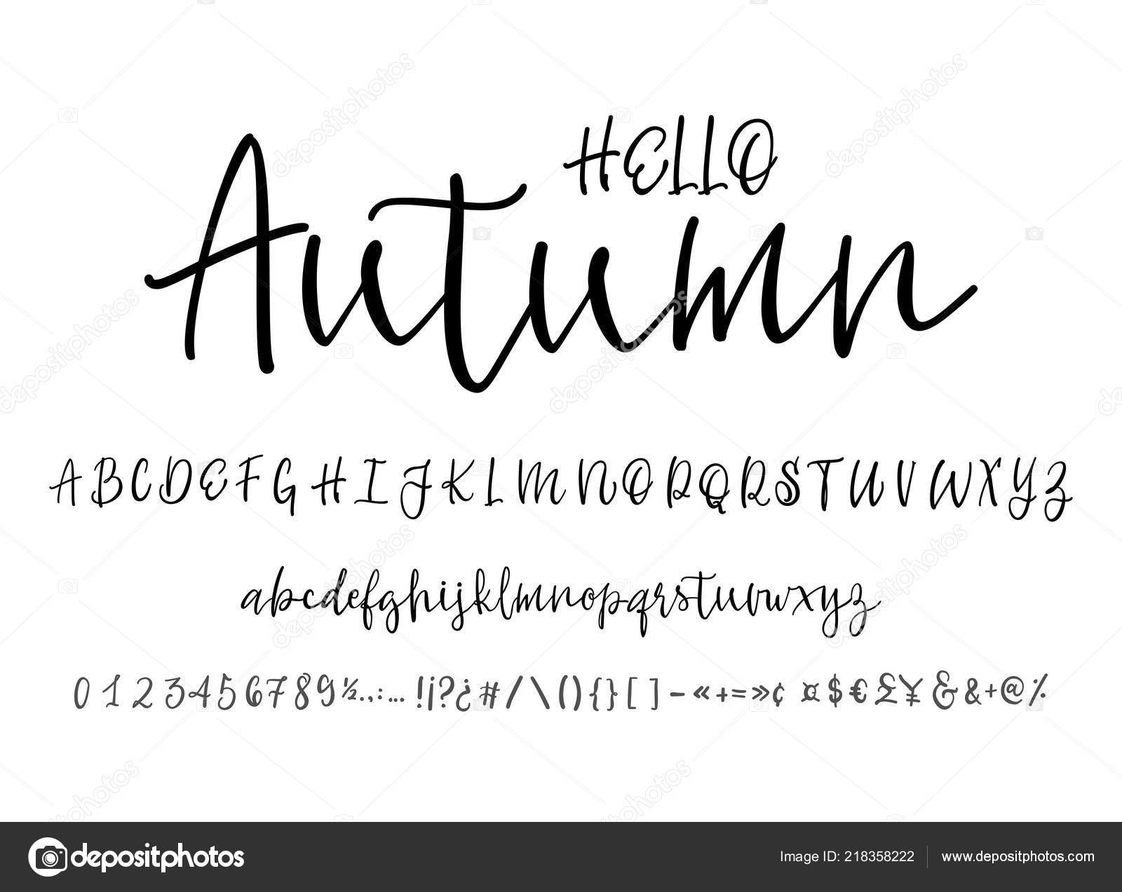 Modern Calligraphy Vintage Handwritten vector Font for Lettering.Trendy ...