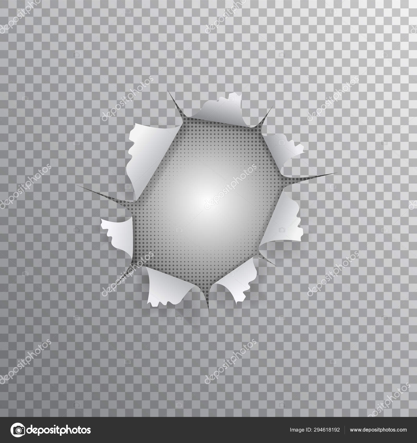 A hole in paper, gap transparent background, Stock Vector Image by ...