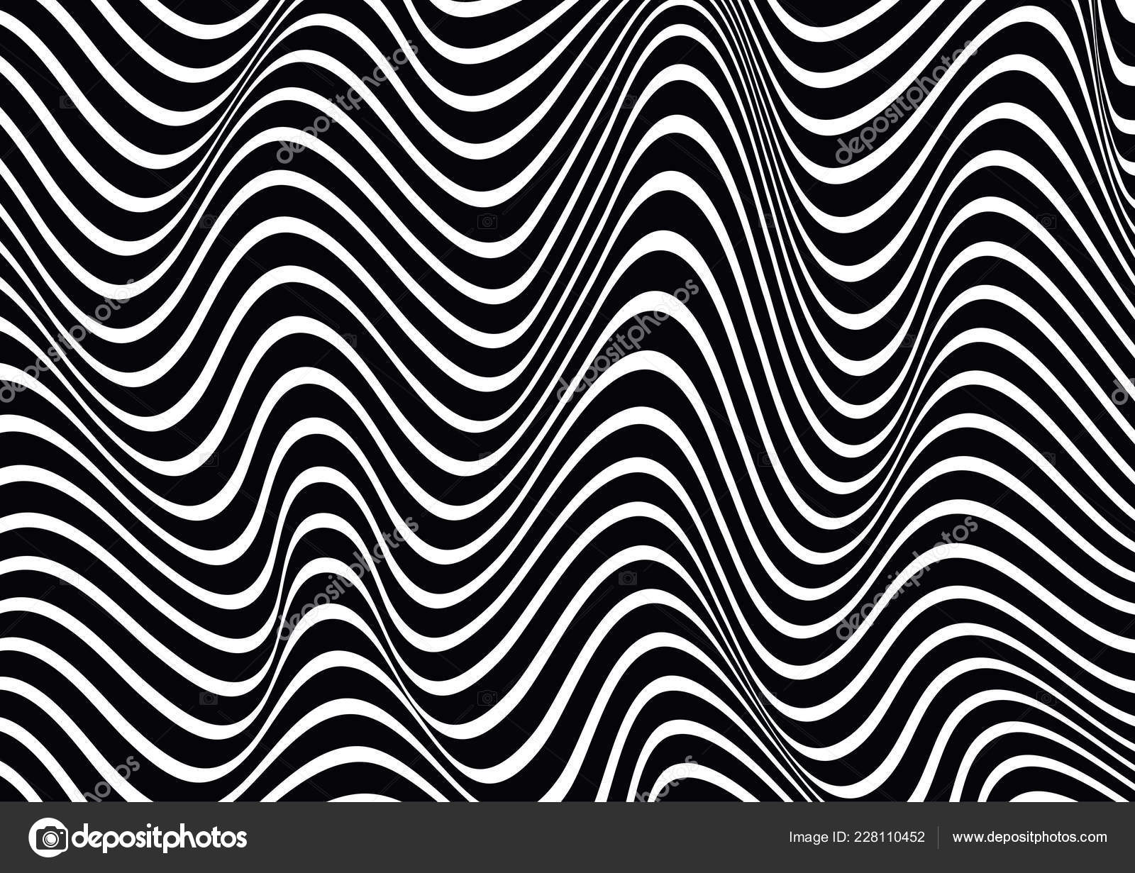 Black And White Wave Pattern Vector