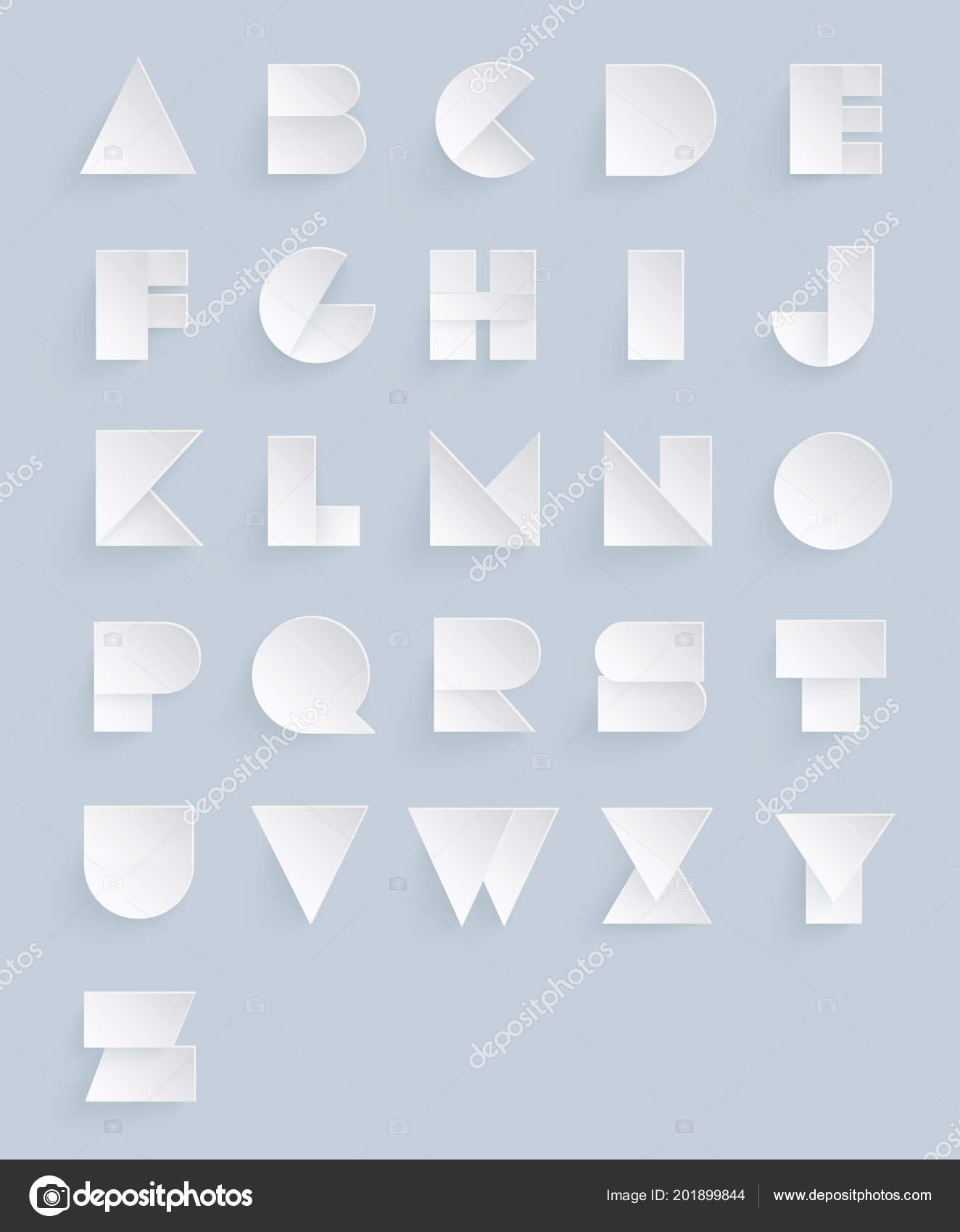 Colorful Geometric Font Design Abstract Modern Lettering Vector ...