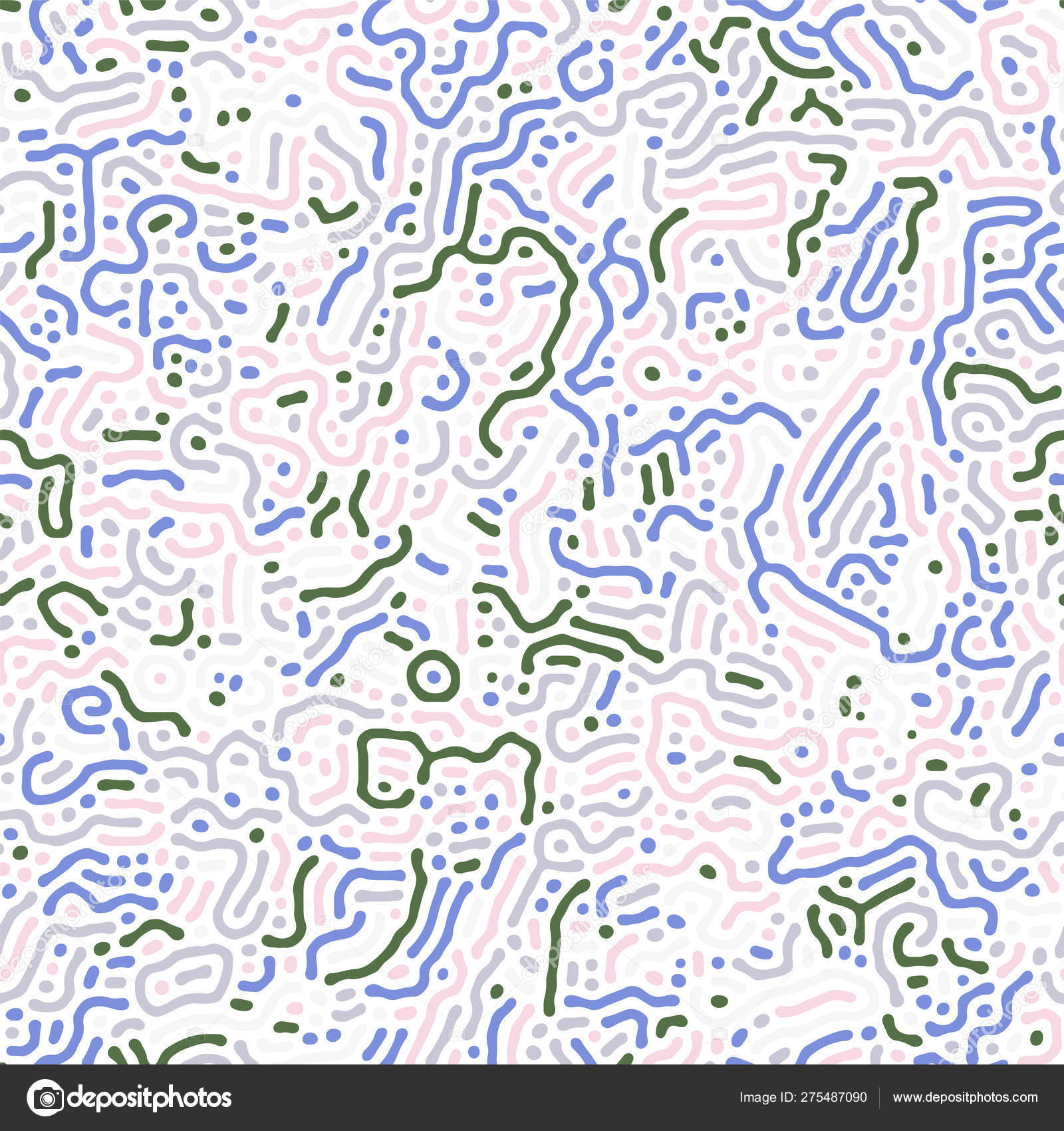 Diffusion reaction vector seamless pattern. Black and white organic ...