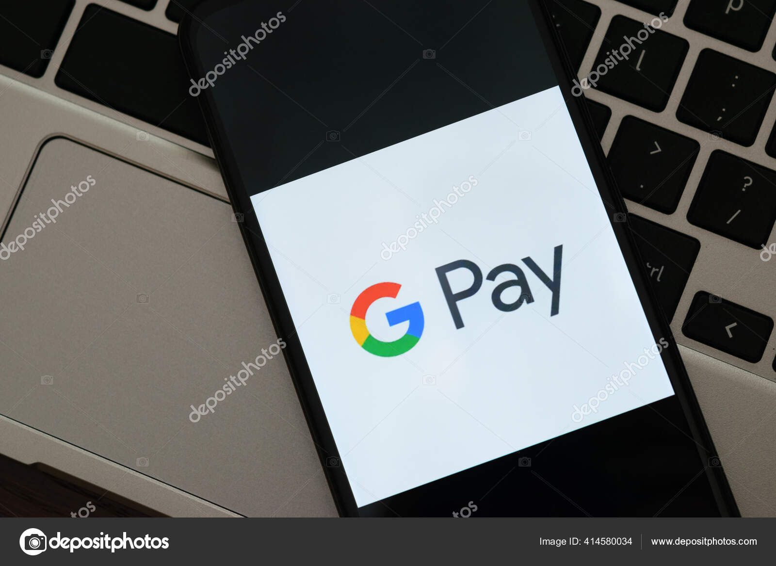 Krakow Poland September 2020 Gpay Application Sign Screen Smartphone ...