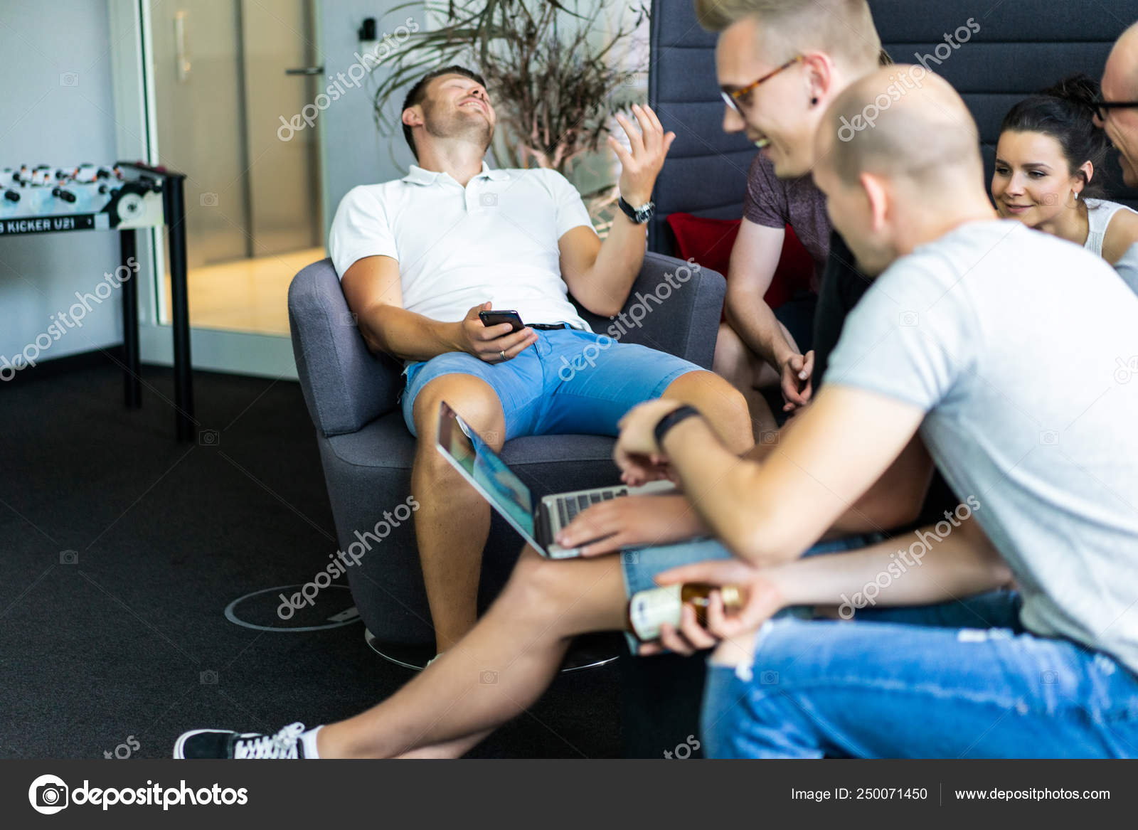 Beautiful Business People Using Gadgets Talking Smiling Conference ...