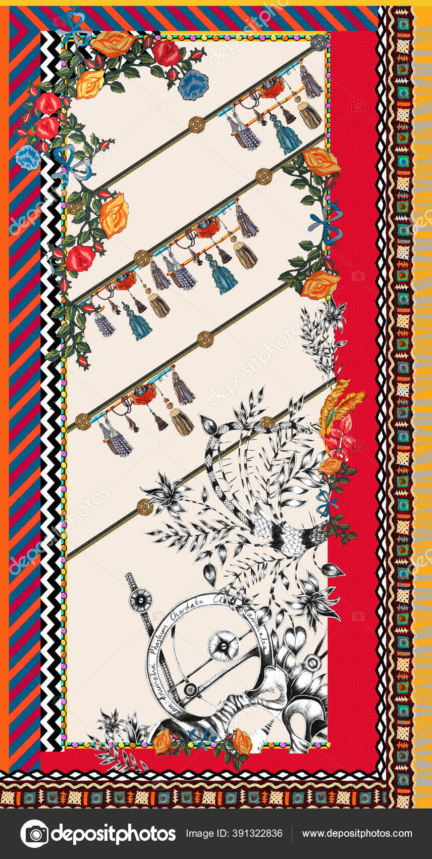 Digital Textile Design Kruti Flowers Pattern — Stock Photo © zain45910 ...