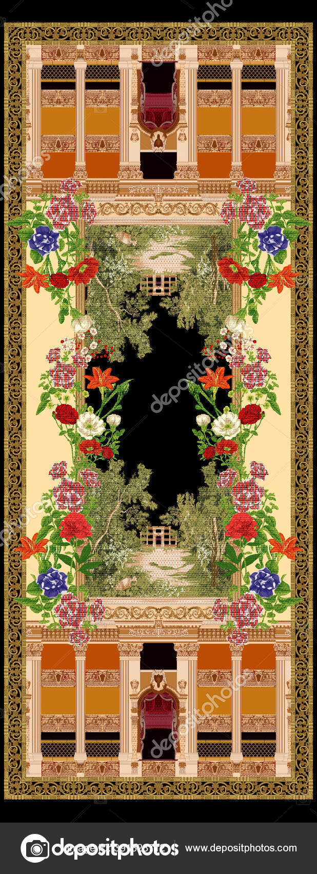 Digital Textile Design Kruti Flowers Pattern — Stock Photo © zain45910 ...