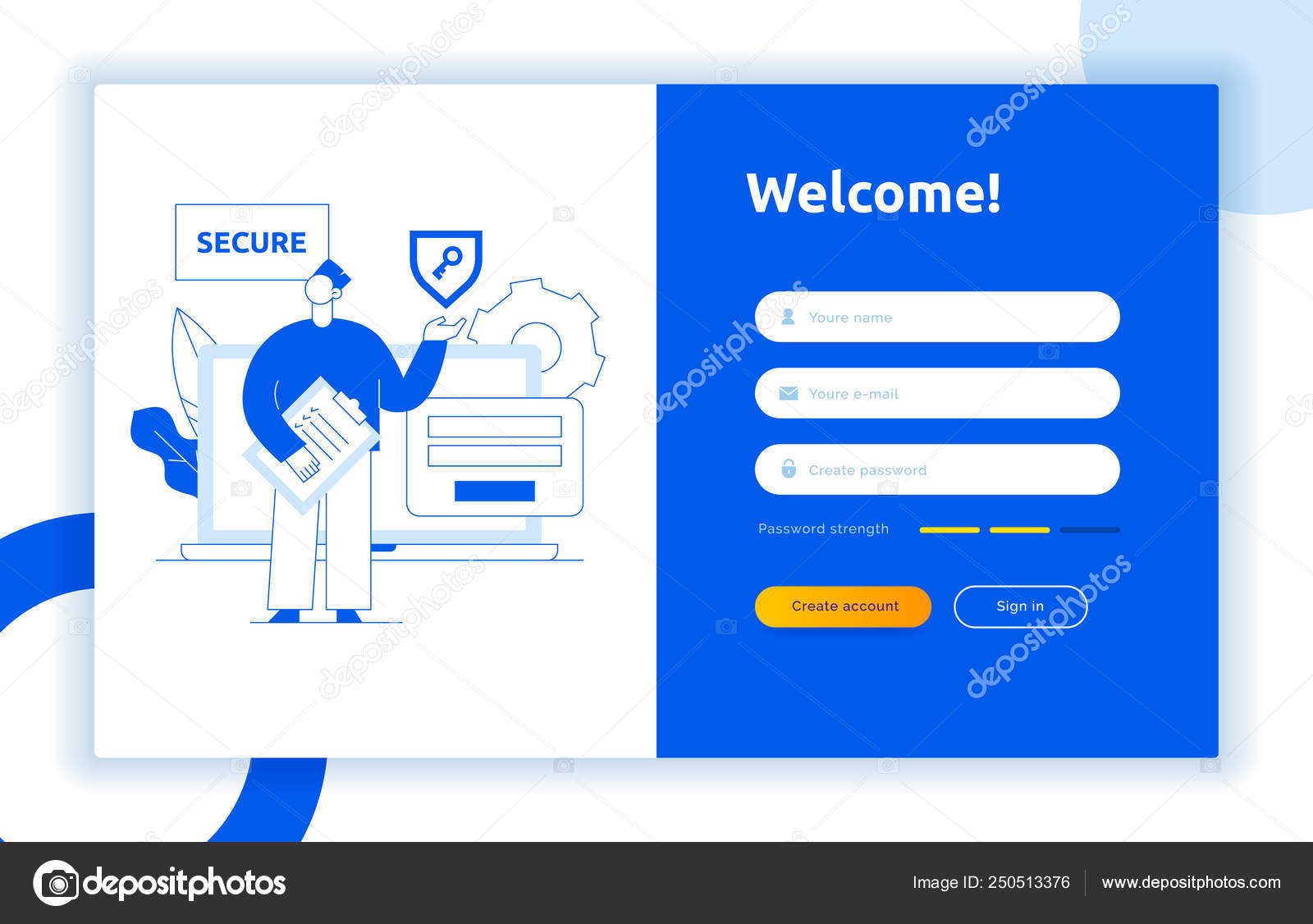 Login UI UX design concept and illustration with big modern people ...