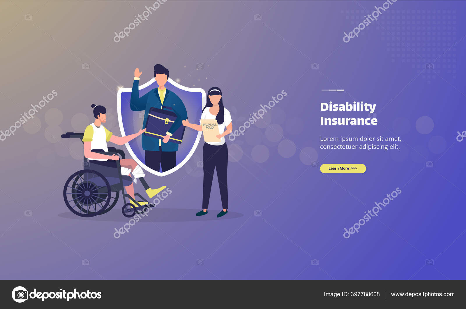 Disability Insurance Illustration Concept Protection Insurance People ...