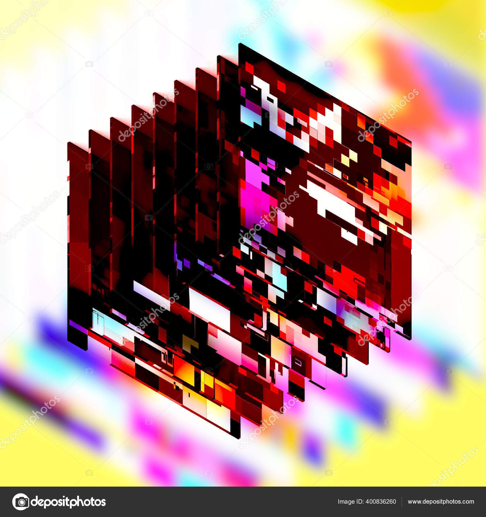 Digital Color Pixels Form Square Thin Files Located Distance Rainbow ...