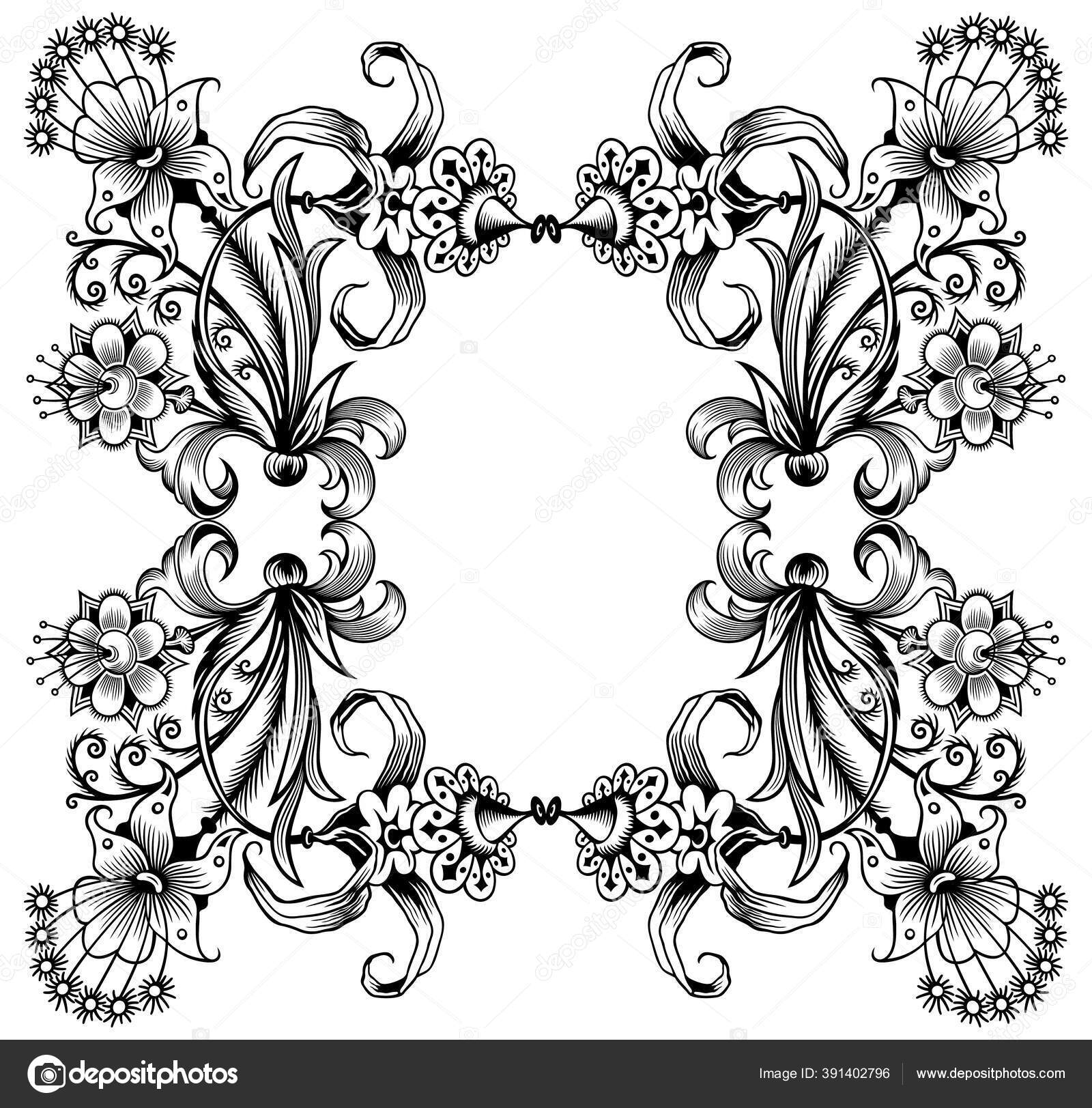 Floral vector vintage border. Frame design. Stock Vector Image by ...