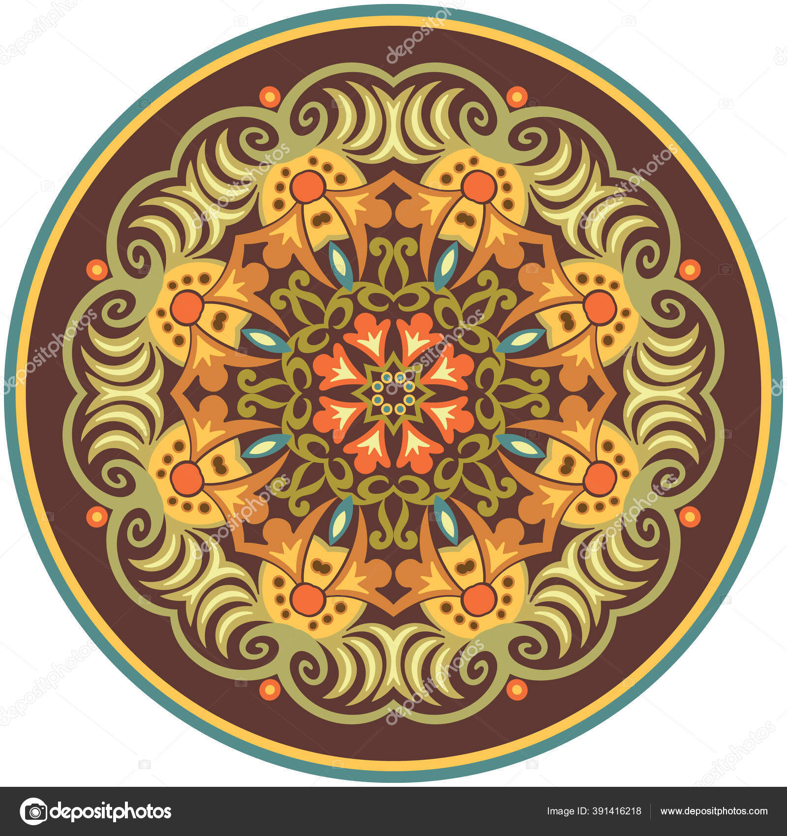Vector ethnic abstract flower illustration — Stock Vector © KTVector ...