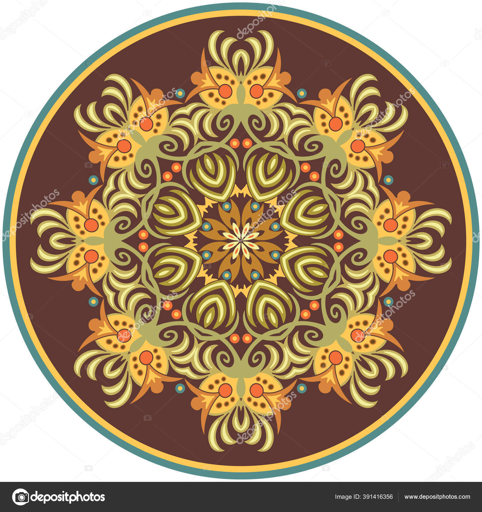 Vector ethnic abstract flower illustration — Stock Vector © KTVector ...