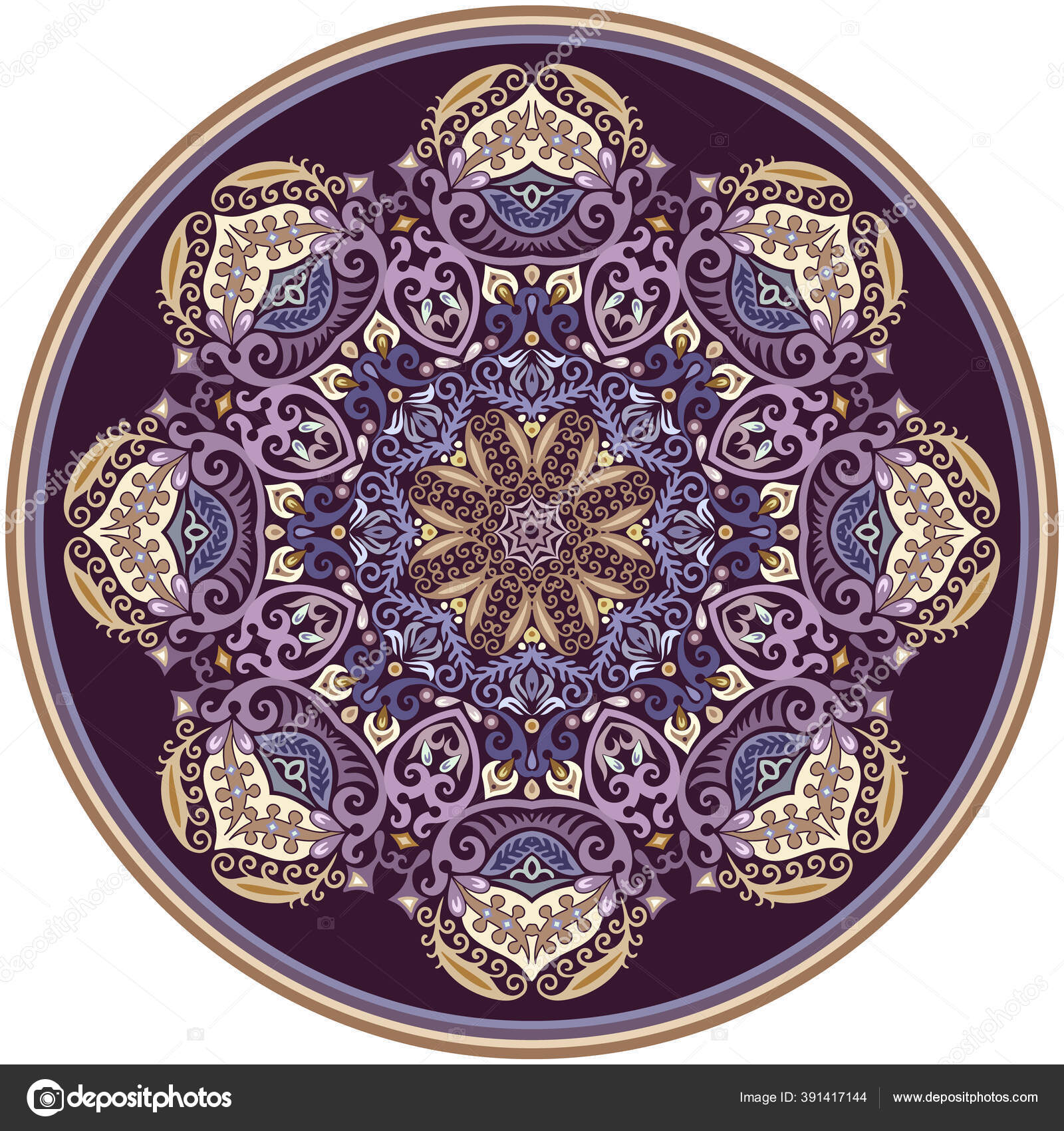 Vector ethnic abstract flower illustration — Stock Vector © KTVector ...
