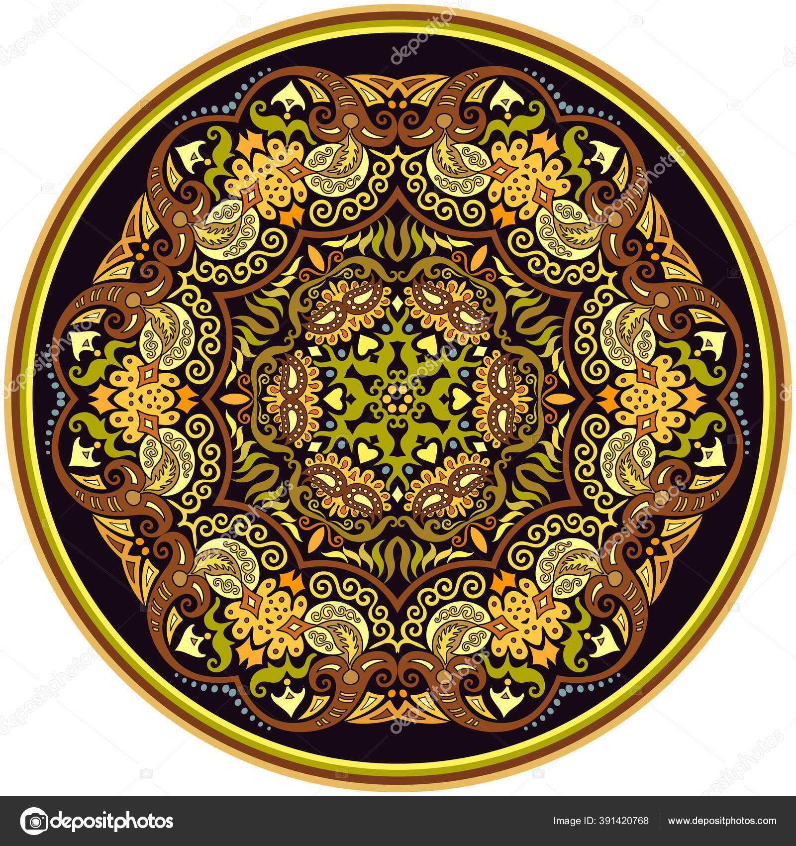 Vector ethnic abstract flower illustration — Stock Vector © KTVector ...