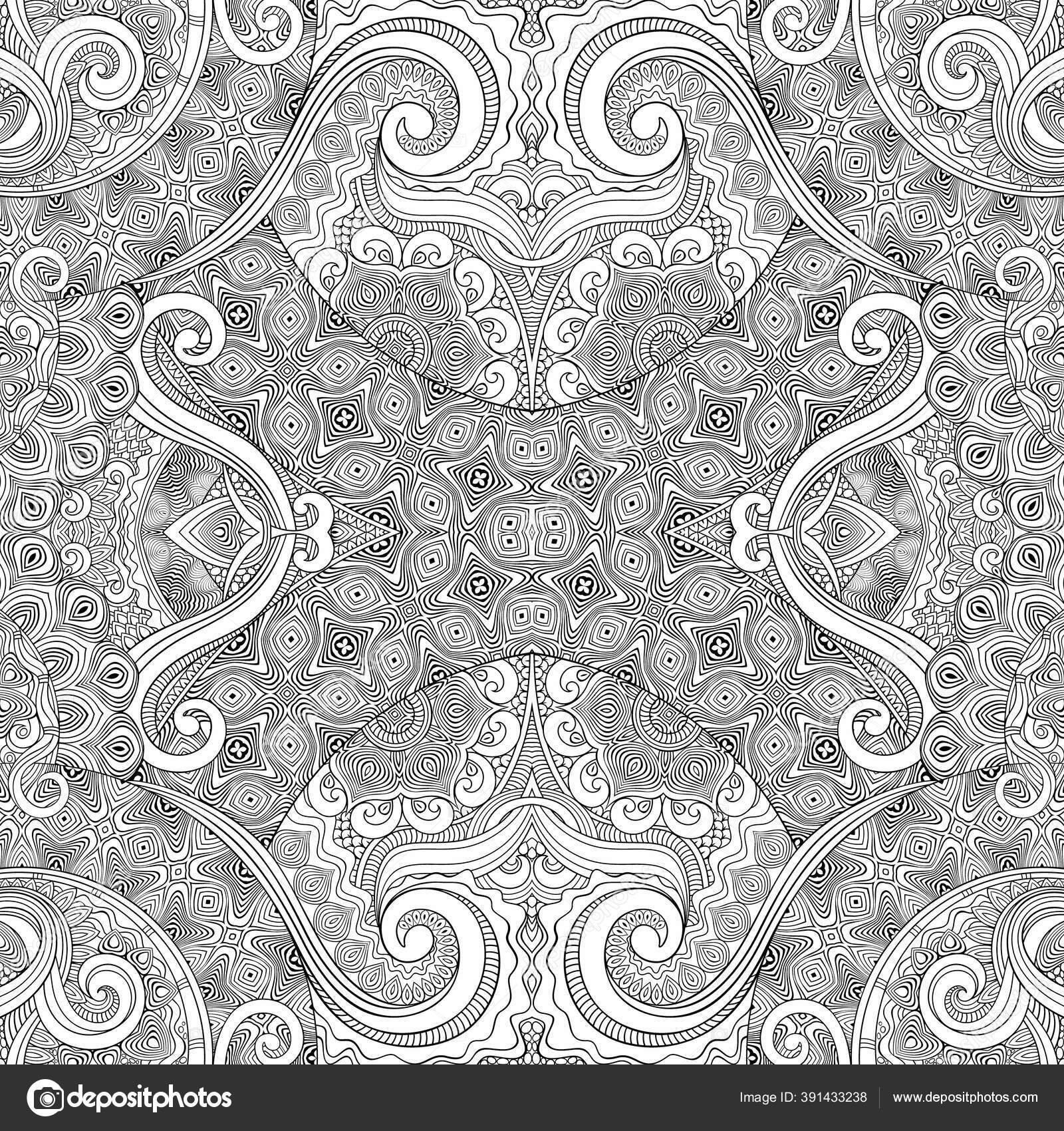 Vector ethnic hand drawn line art seamless pattern Stock Vector by ...