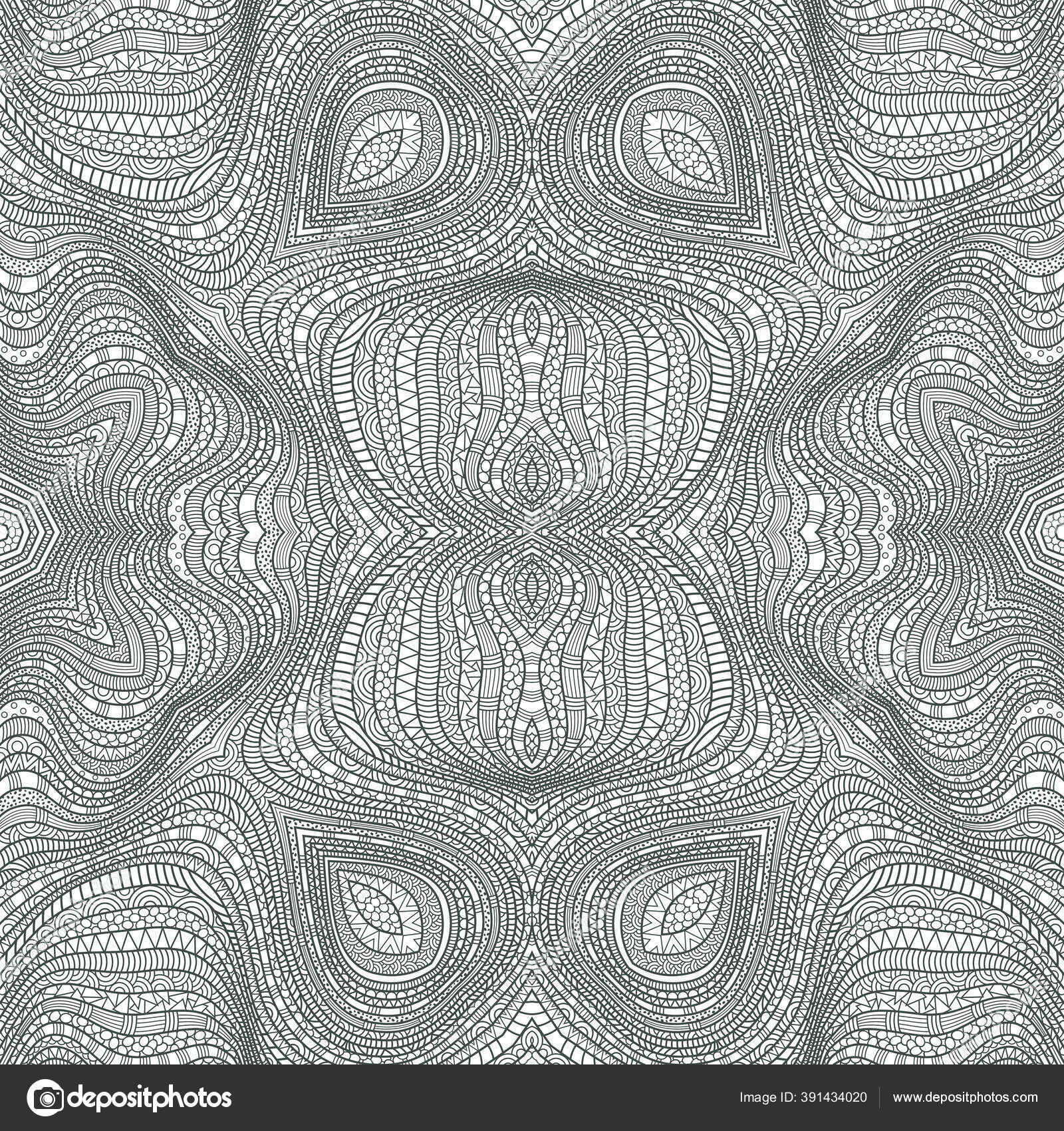 Abstract ethnic line art vector Seamless pattern Stock Vector by ...