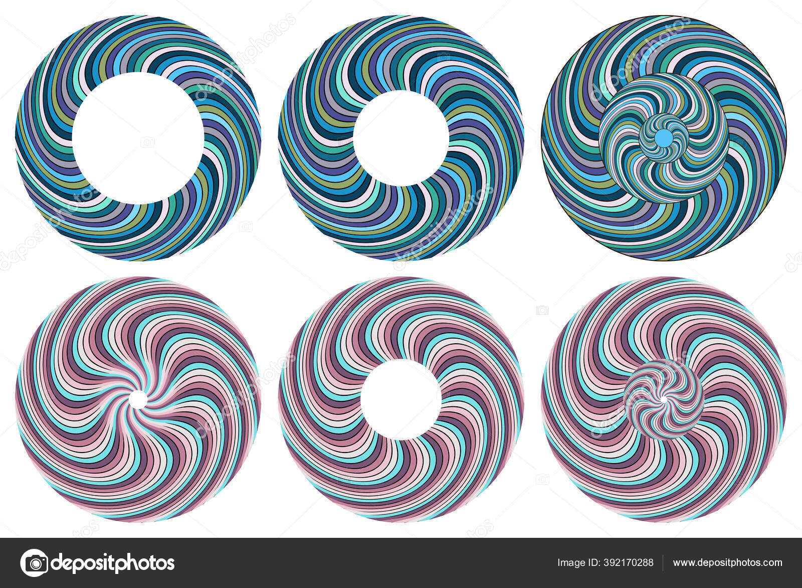 Set of vector round design elements Stock Vector Image by ©KTVector ...