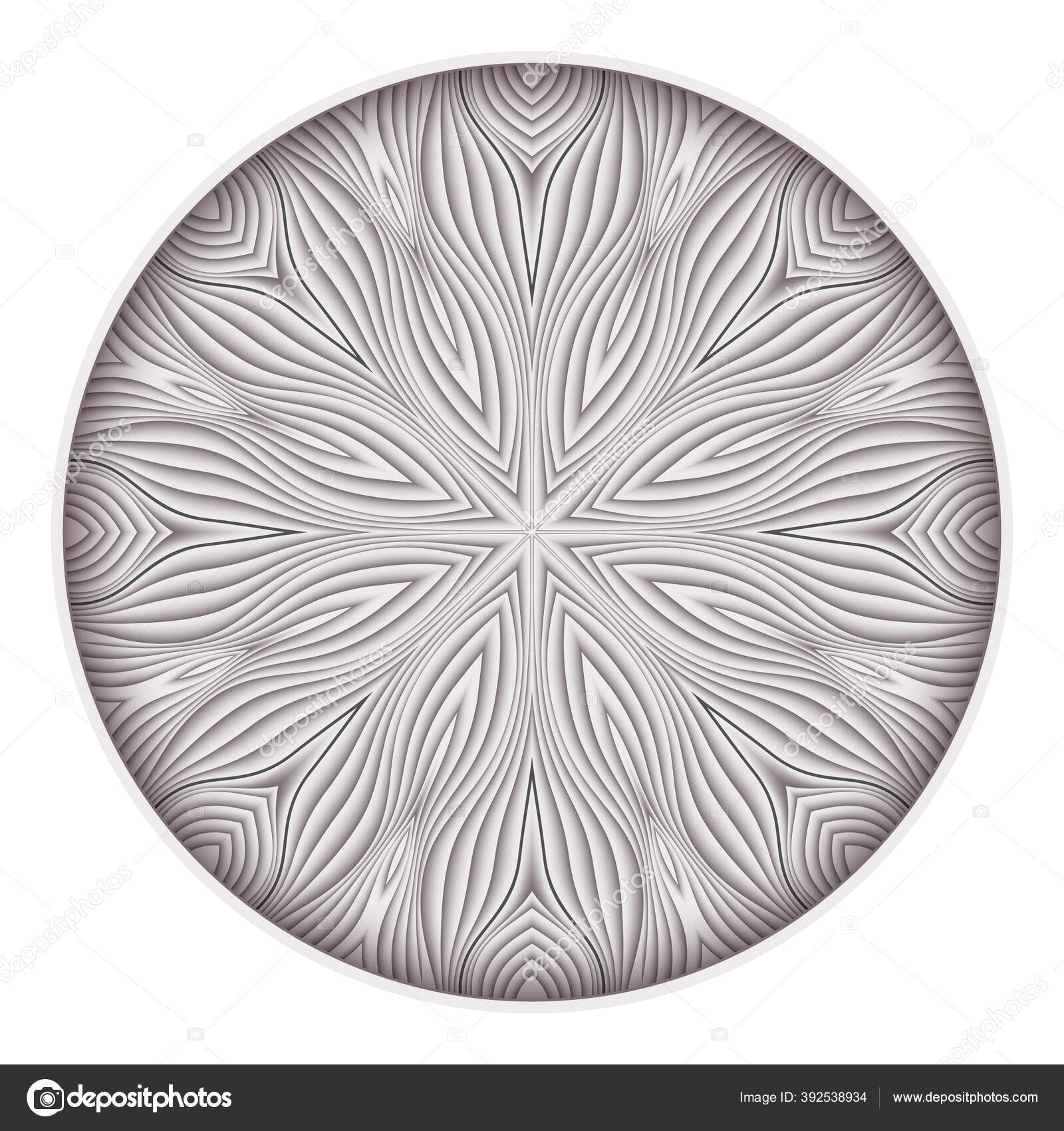 Vector modern paper cut floral round background. Stock Vector by ...