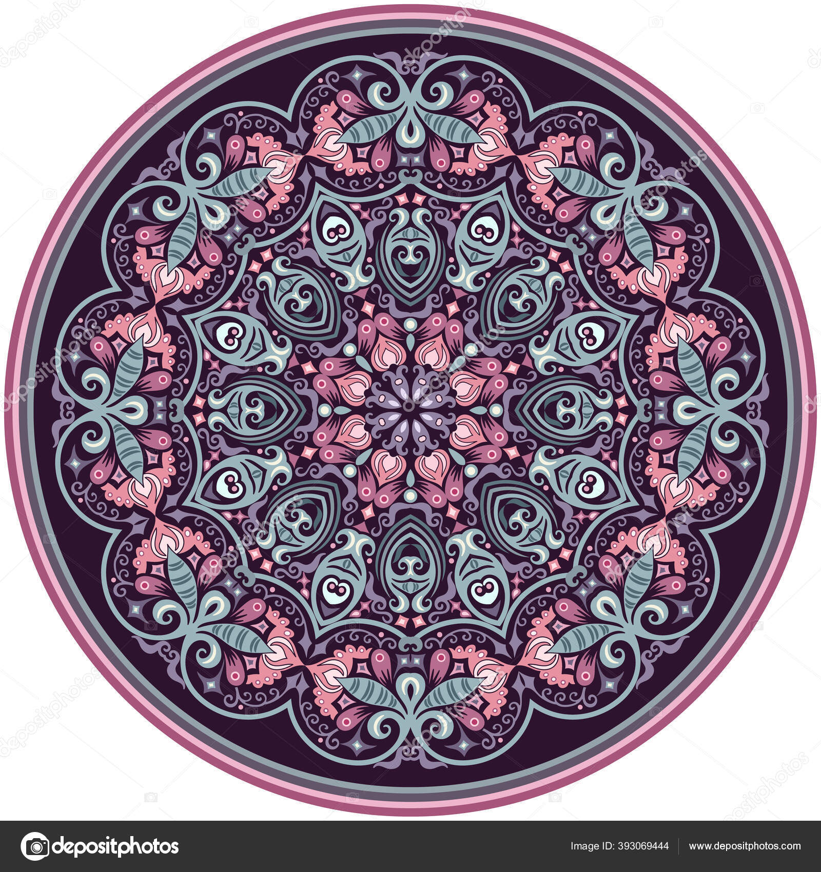 Vector ethnic abstract flower illustration Stock Vector Image by ...