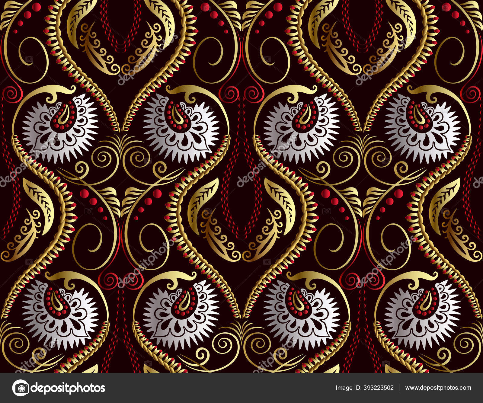 Modern Volumetric Floral Ornamental Background — Stock Vector © Ktvector 393223502