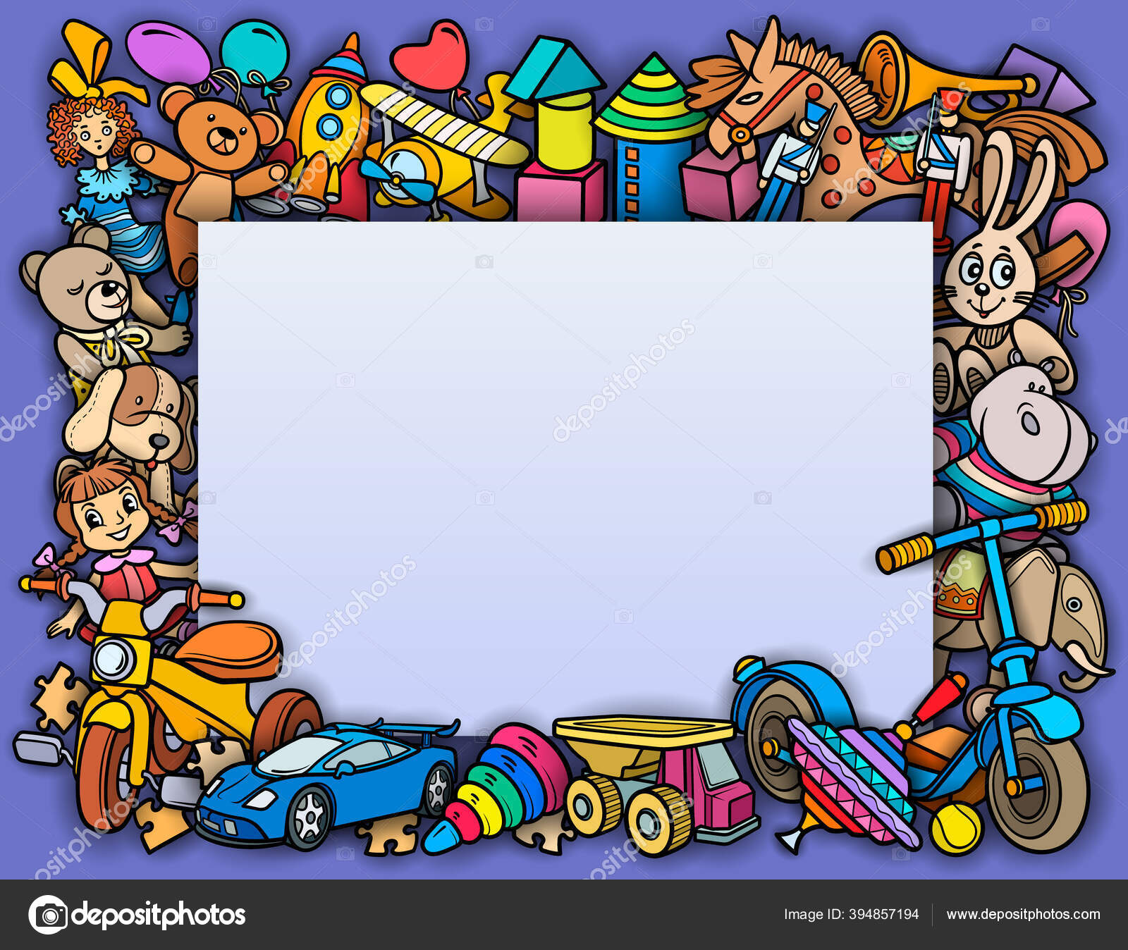 Cartoon doodles hand drawn kids toys frame Stock Illustration by ...