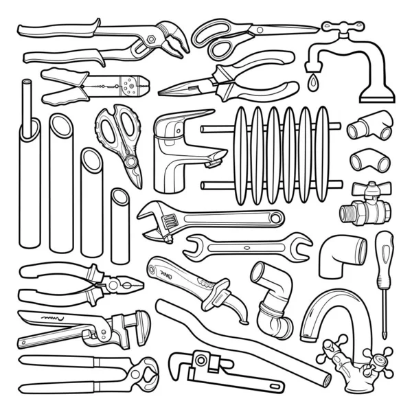 15 Plumbing tools sketch Stock Illustrations | Depositphotos