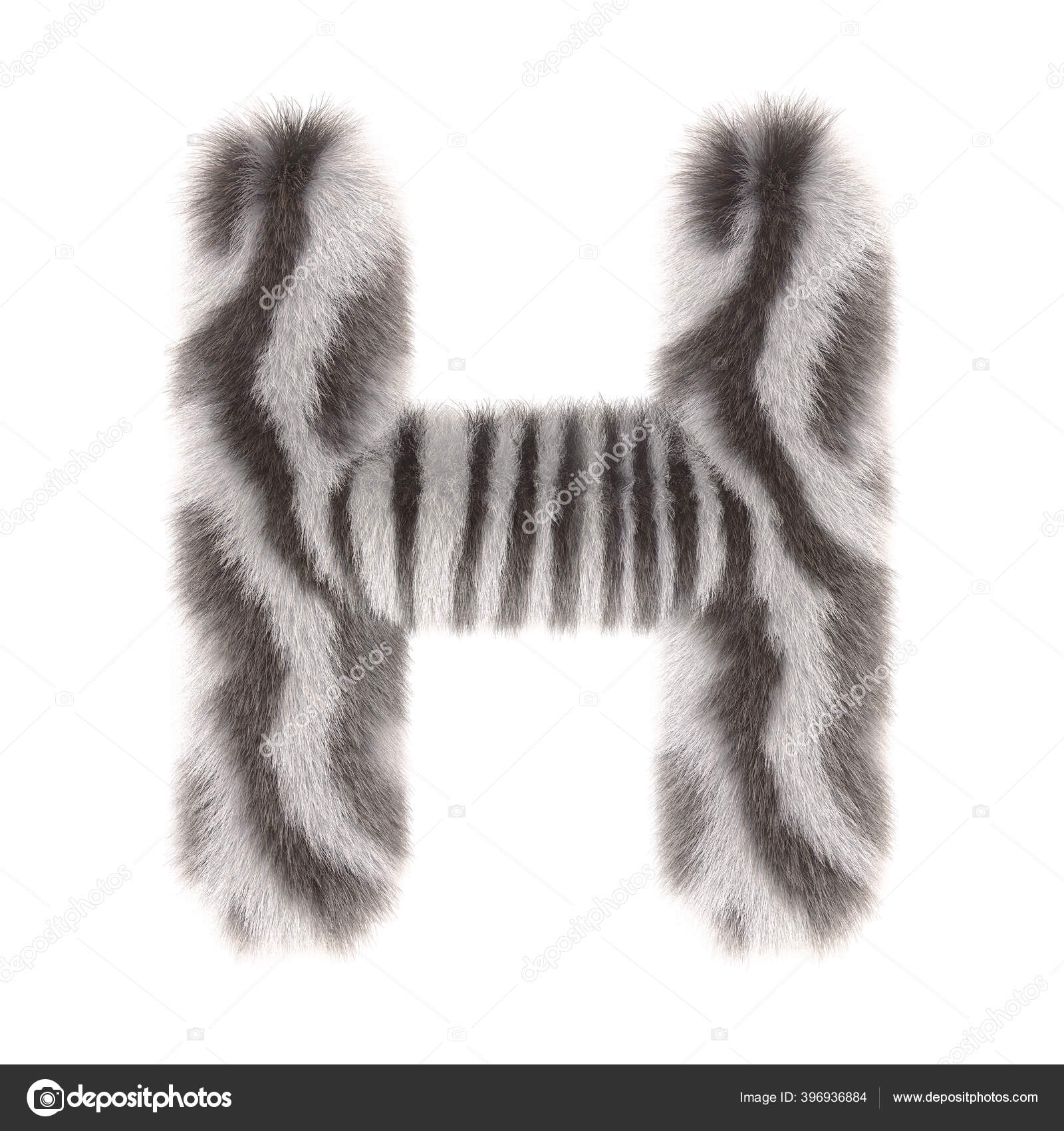 3d Zebra creative cute cartoon fur letter H Stock Photo by ©KTVector ...