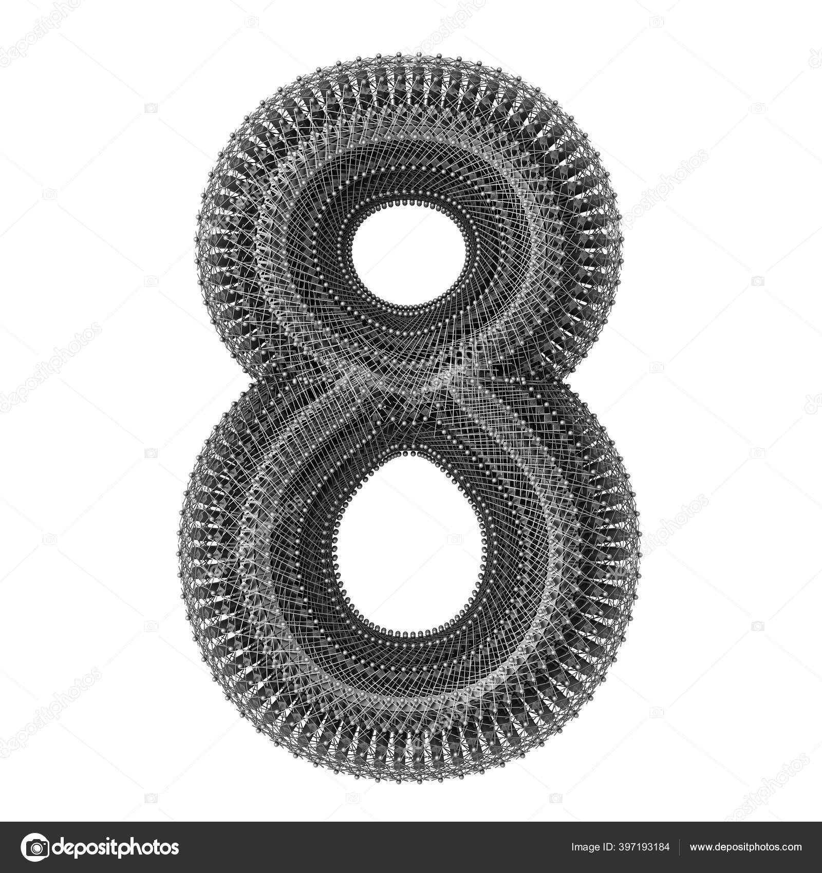 3d Metal wire isolated creative number 8 — Stock Photo © KTVector ...
