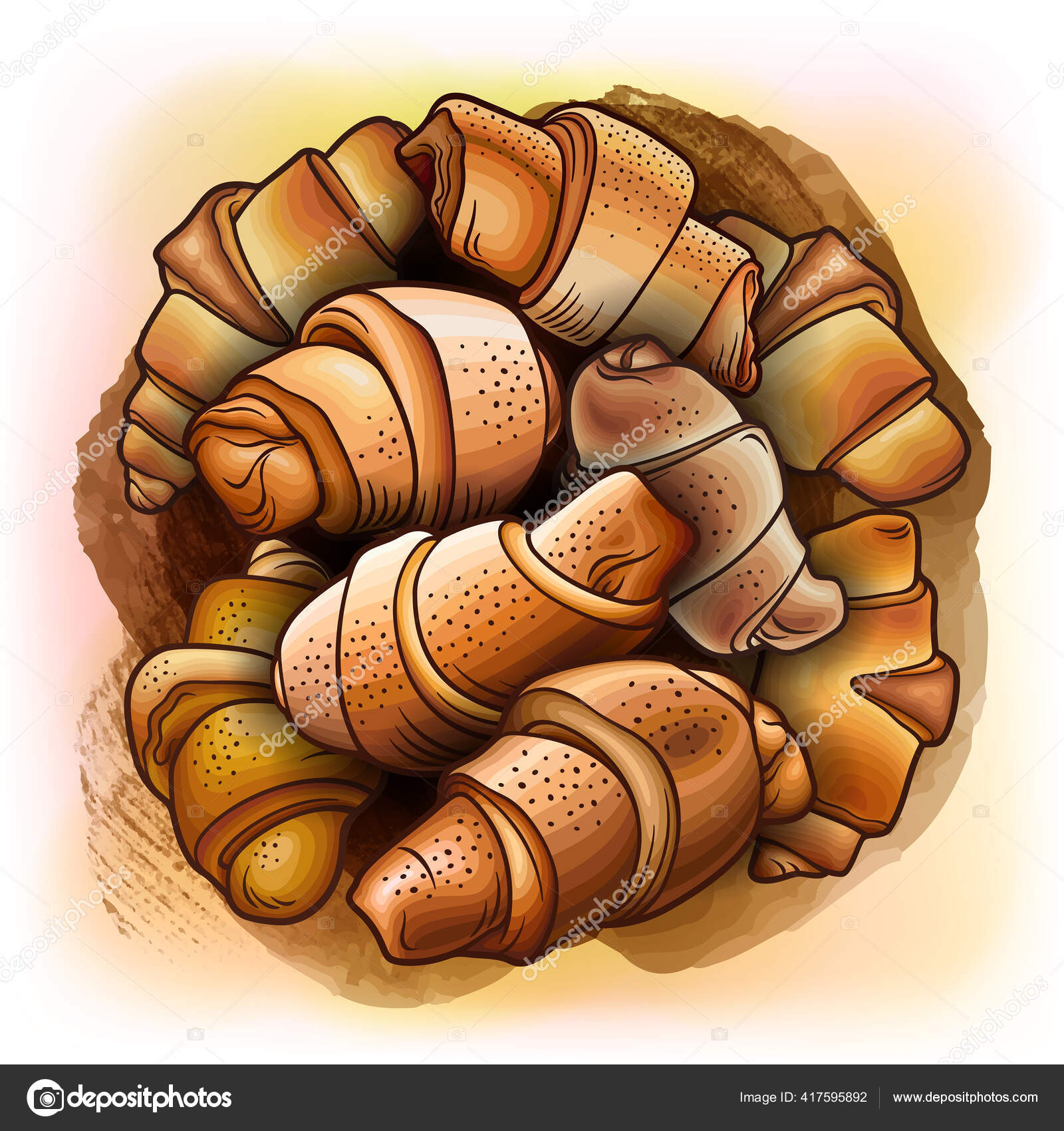 Bollos dibujado a mano vector garabatos ilustración. Vector de stock ...