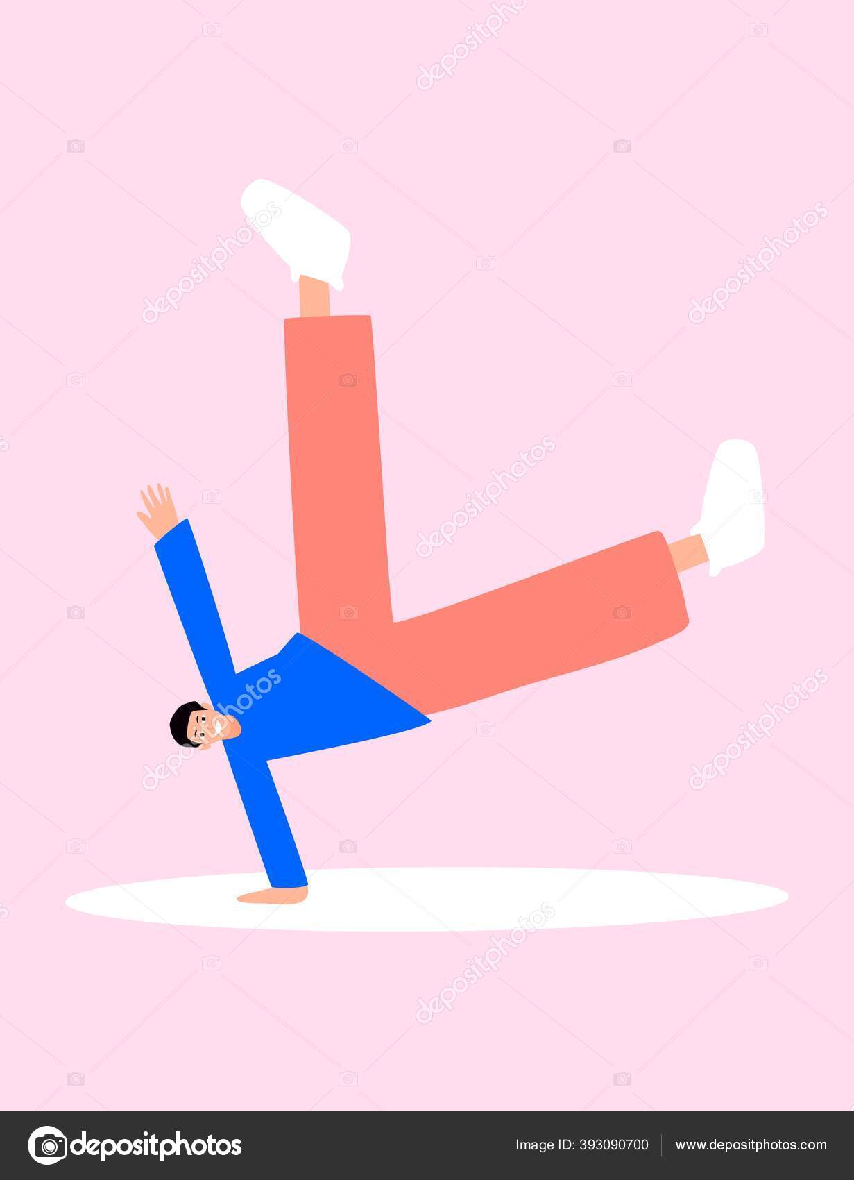 Boy Dancing Power Dance Breakdancer Illustration Theme Subculture ...