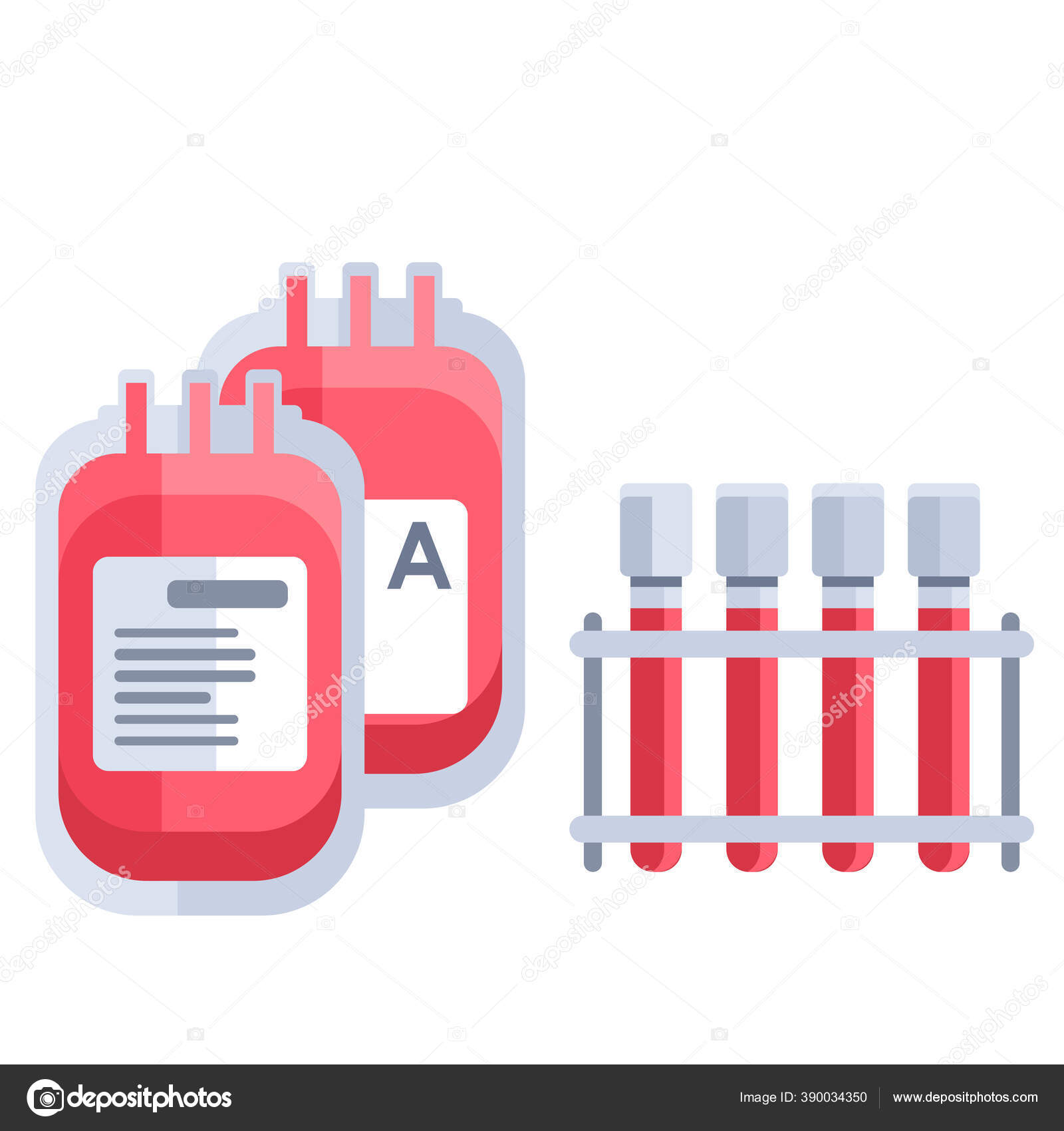 Blood Pack White Isolated Backdrop Test Tubes Rack Social Banner Stock ...