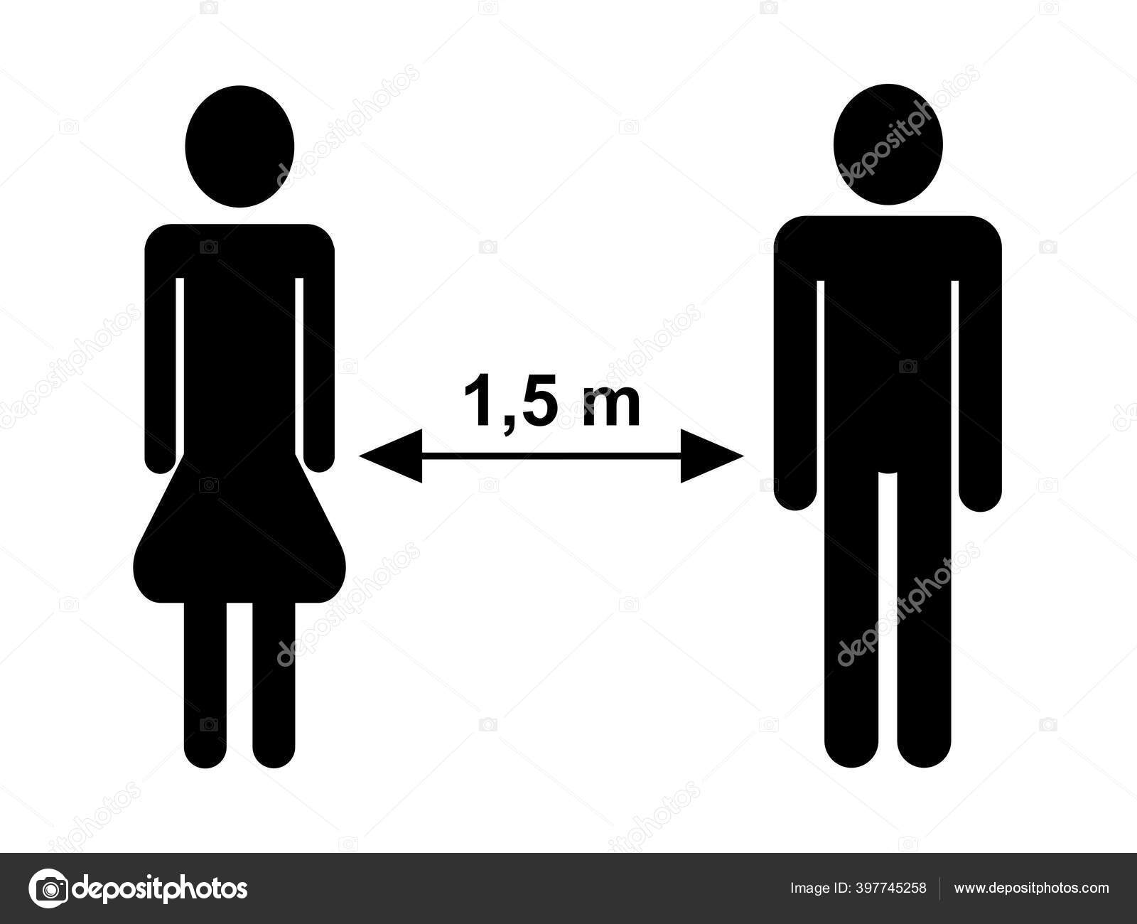 Safety Distance People Symbolic Representation Illustration Stock Photo ...