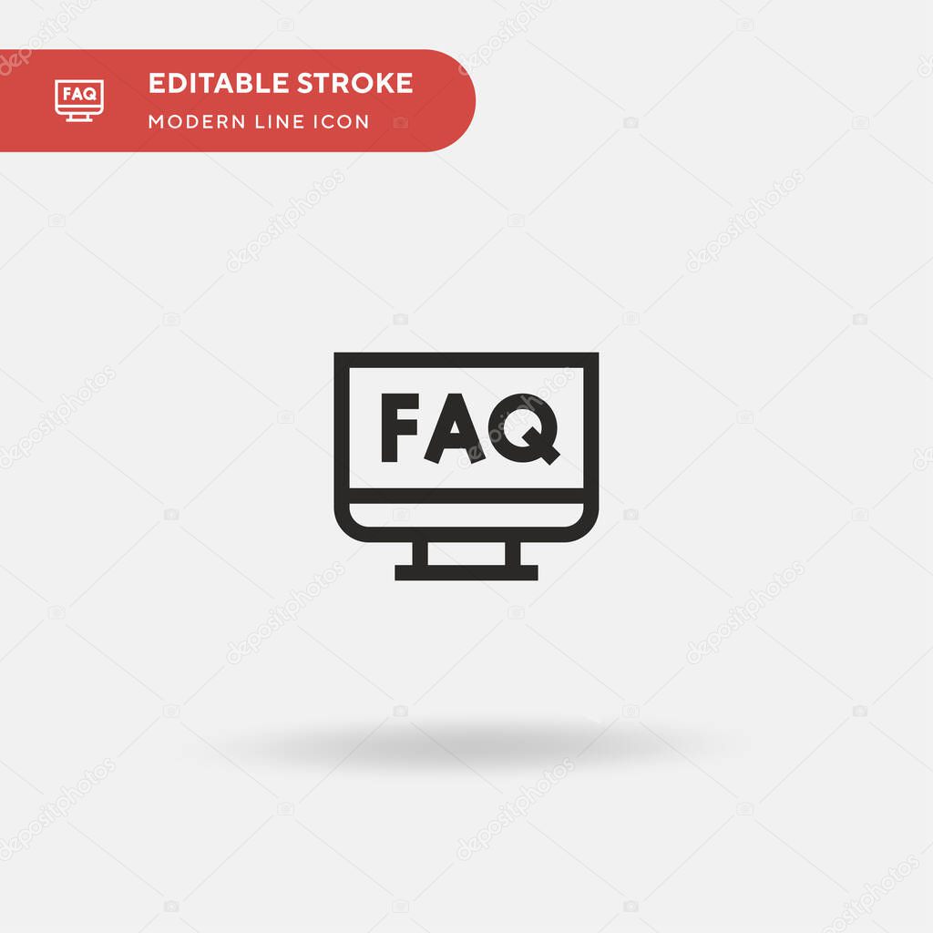 Faq Icono de vector simple. Plantilla de diseño de símbolo de ...