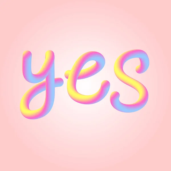 Gradient Inscription Boom Tubular Letters Voluminous Text Yellow Pink ...