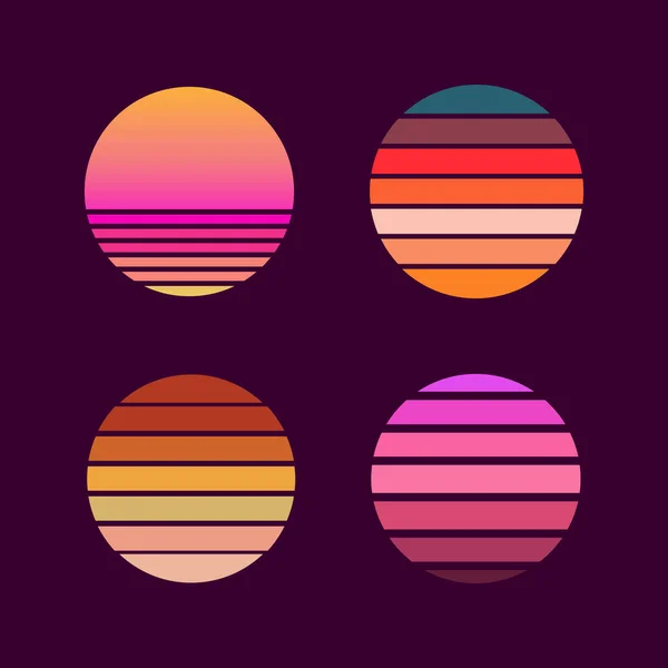 Collection Retro Sunsets Style 90S Abstract Background Sunny Gradient ...