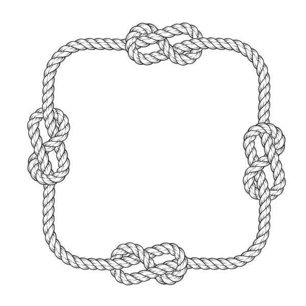Twisted rope circle - round frame with knots Stock Vector Image by ...