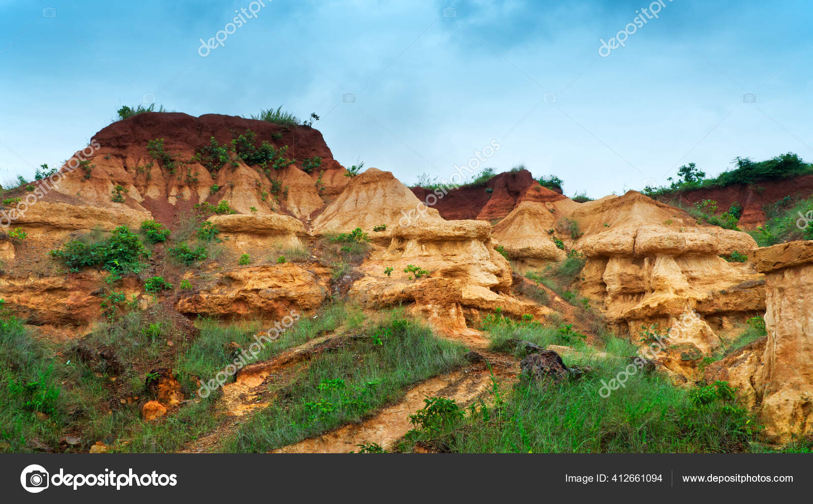 Gongoni Called Grand Canyon West Bengal Gorge Red Soil India — Stock ...