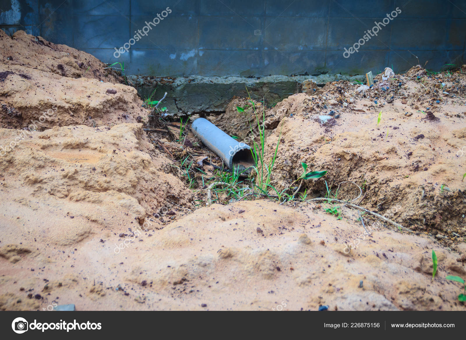 Fence Wall Newly Built Housing Tilted Collapsed Due High Earthwork ...