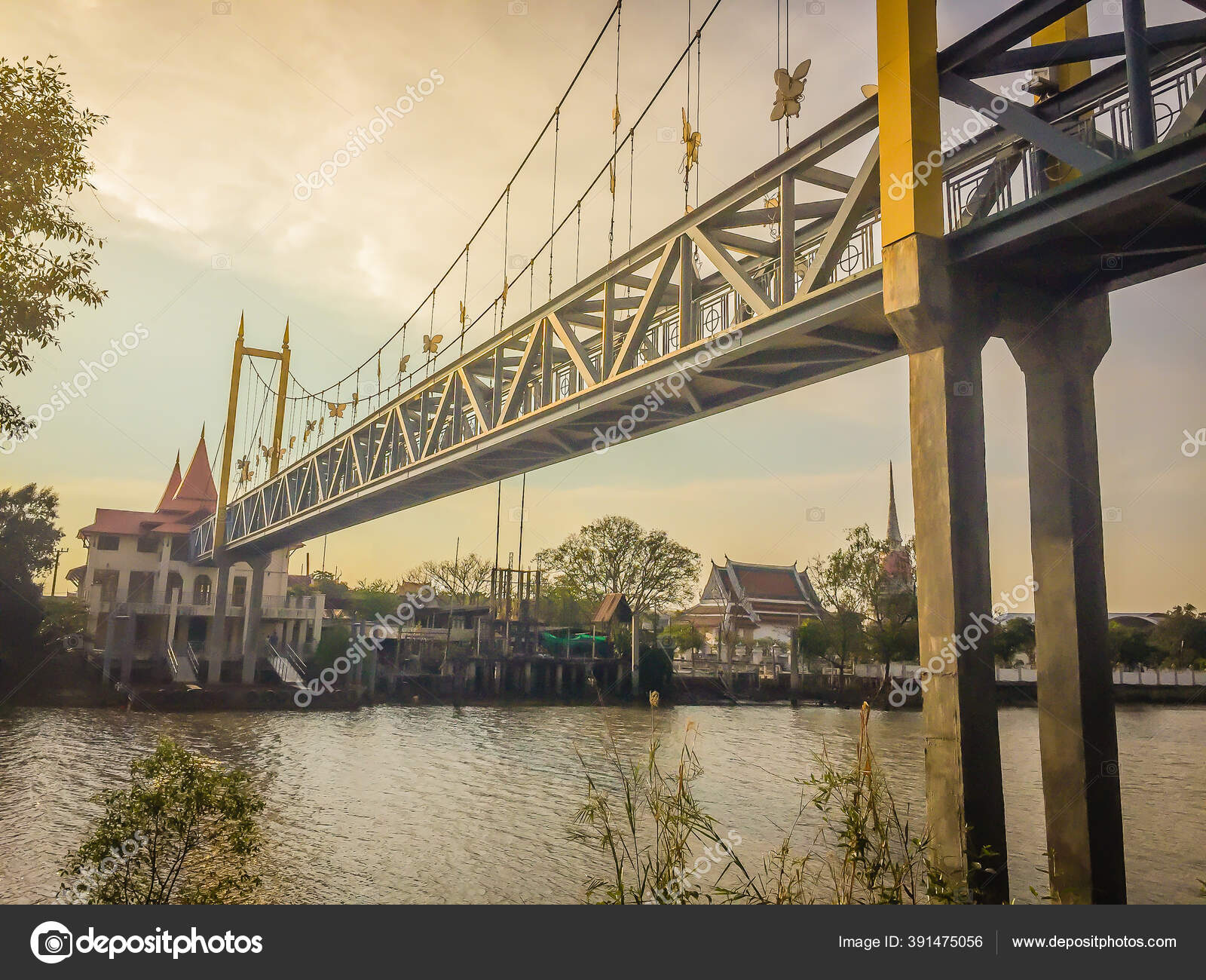 Small Suspension Steel Bridge Structure Detail Steel Structure Support ...