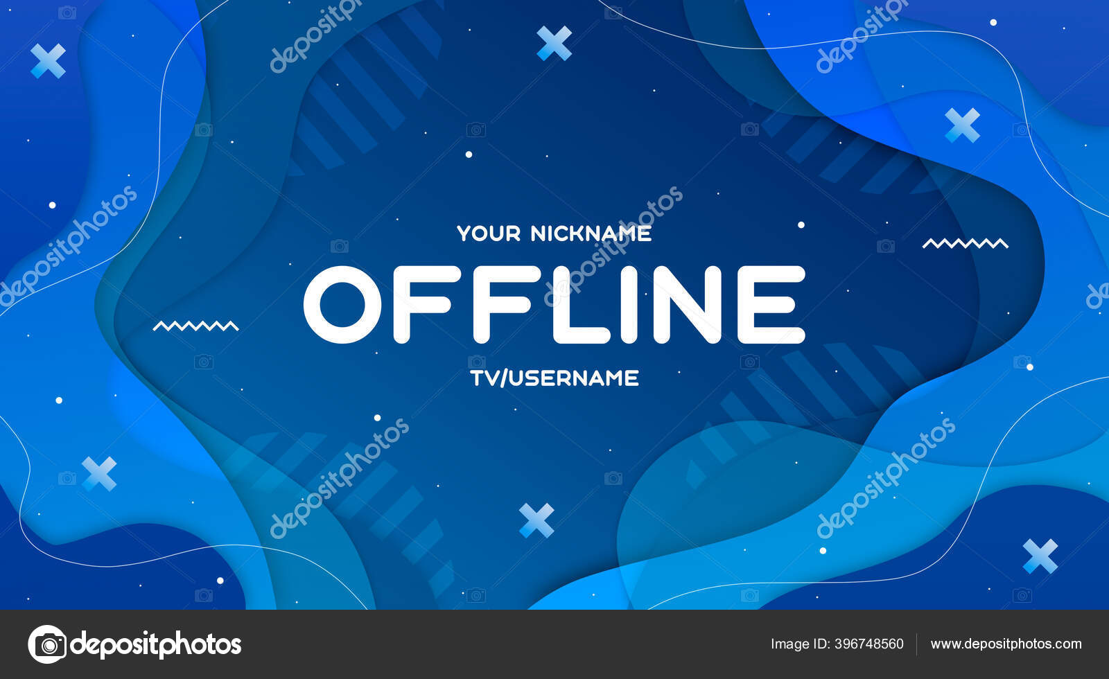 Offline Abstract Hud Screen Banner Stream Offline Blue Background Blue ...