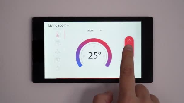 Smart home climate control device on a wall — Stock Video © nikolay100 ...
