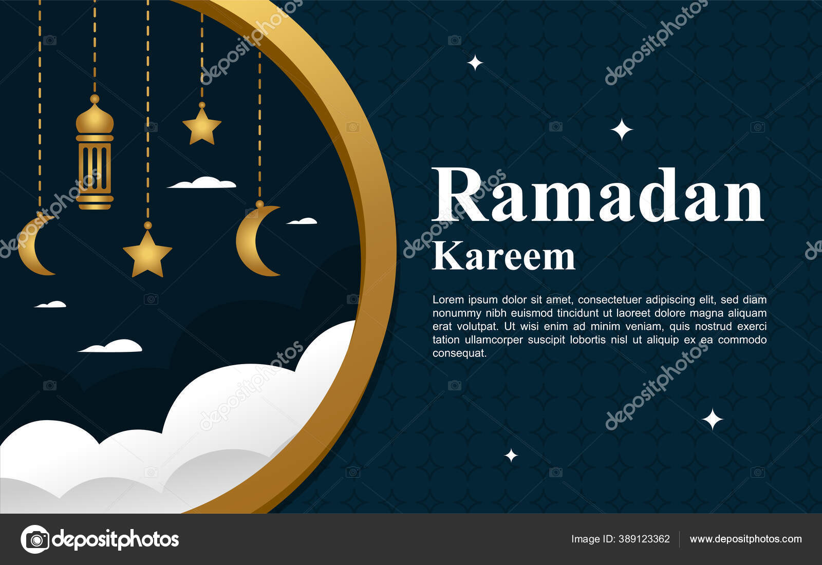 Ramadan Kareem Eid Mubarak Greeting Background Islamic Vector Graphic ...