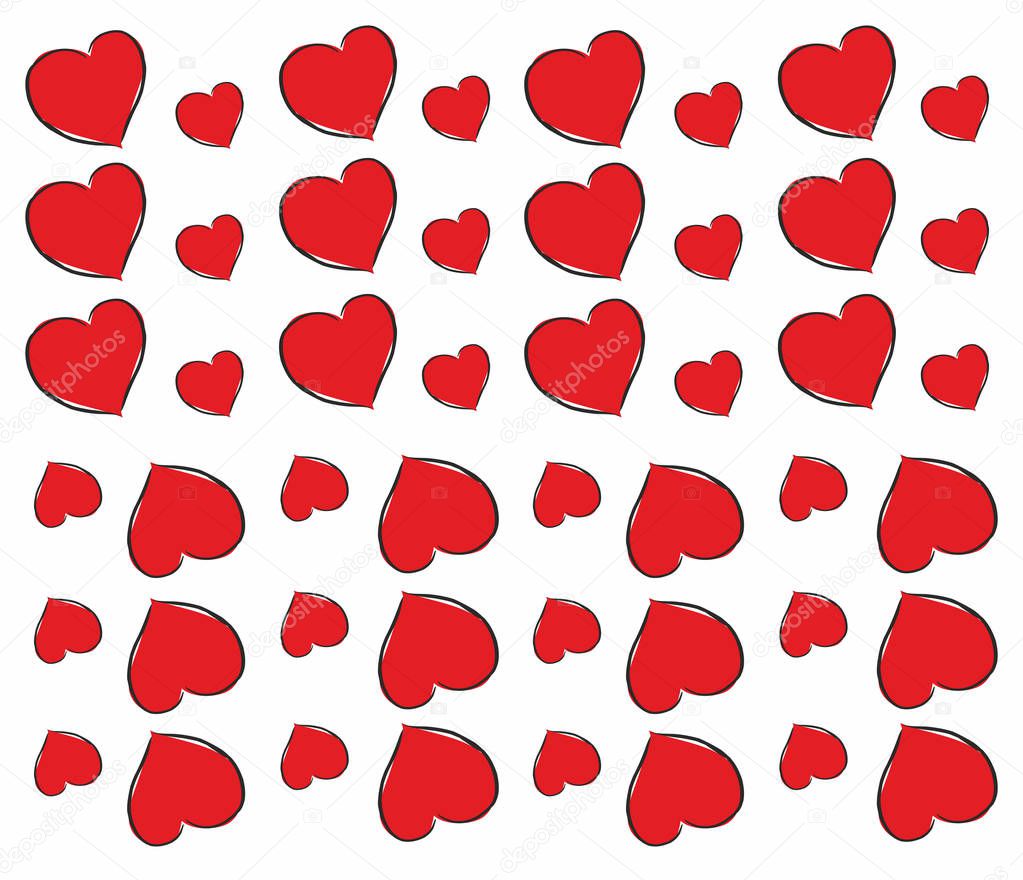 Corazones simples patrón de vectores sin fisuras. Día de San Valentín ...