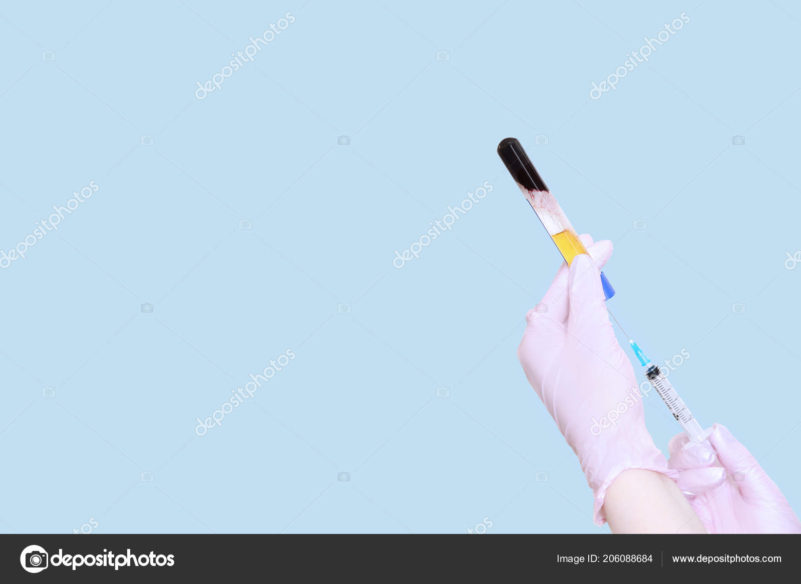 Blood Plasma Bottle Syringe Blue Background — Stock Photo © ozina ...