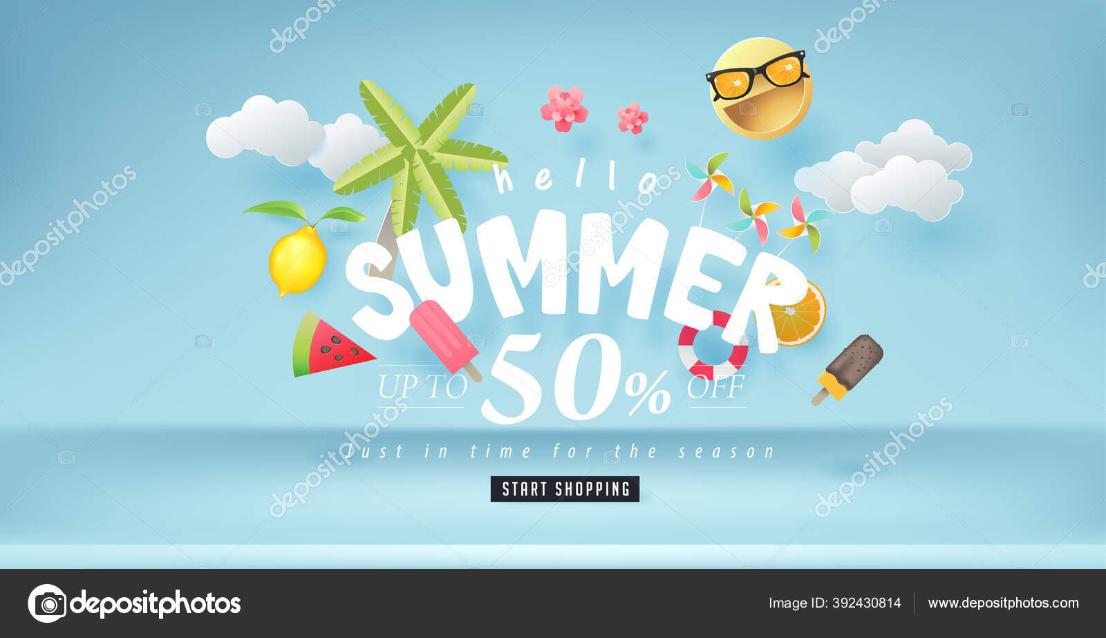 Summer Sale Banner Background Design Stock Vector by ©Bokmok 392430814