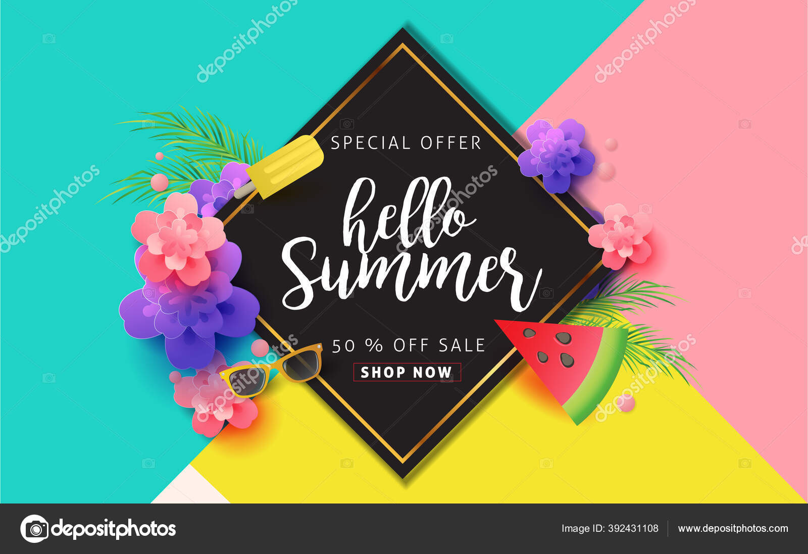 Summer Sale Banner Background Design Stock Vector Image by ©Bokmok ...