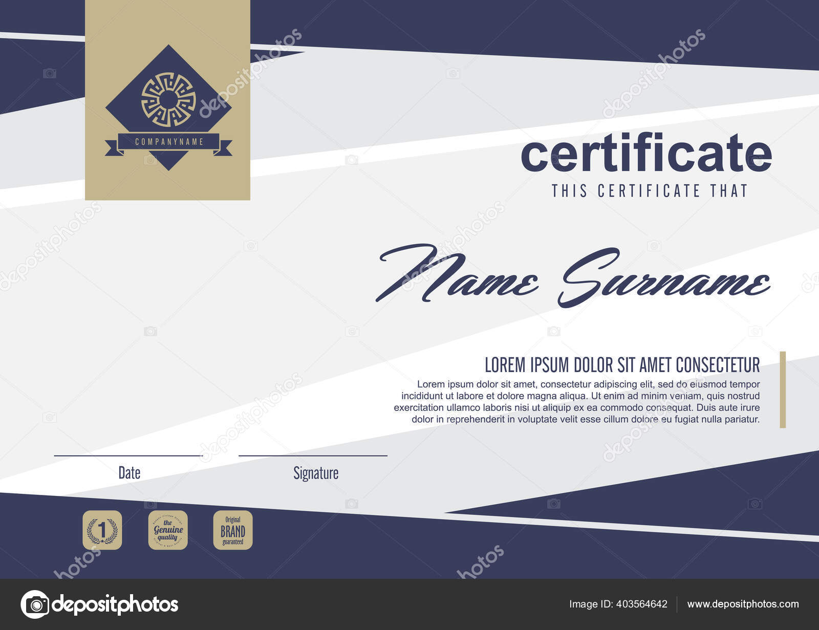 Certificate Background Design Template Stock Vector Image by ©Bokmok ...