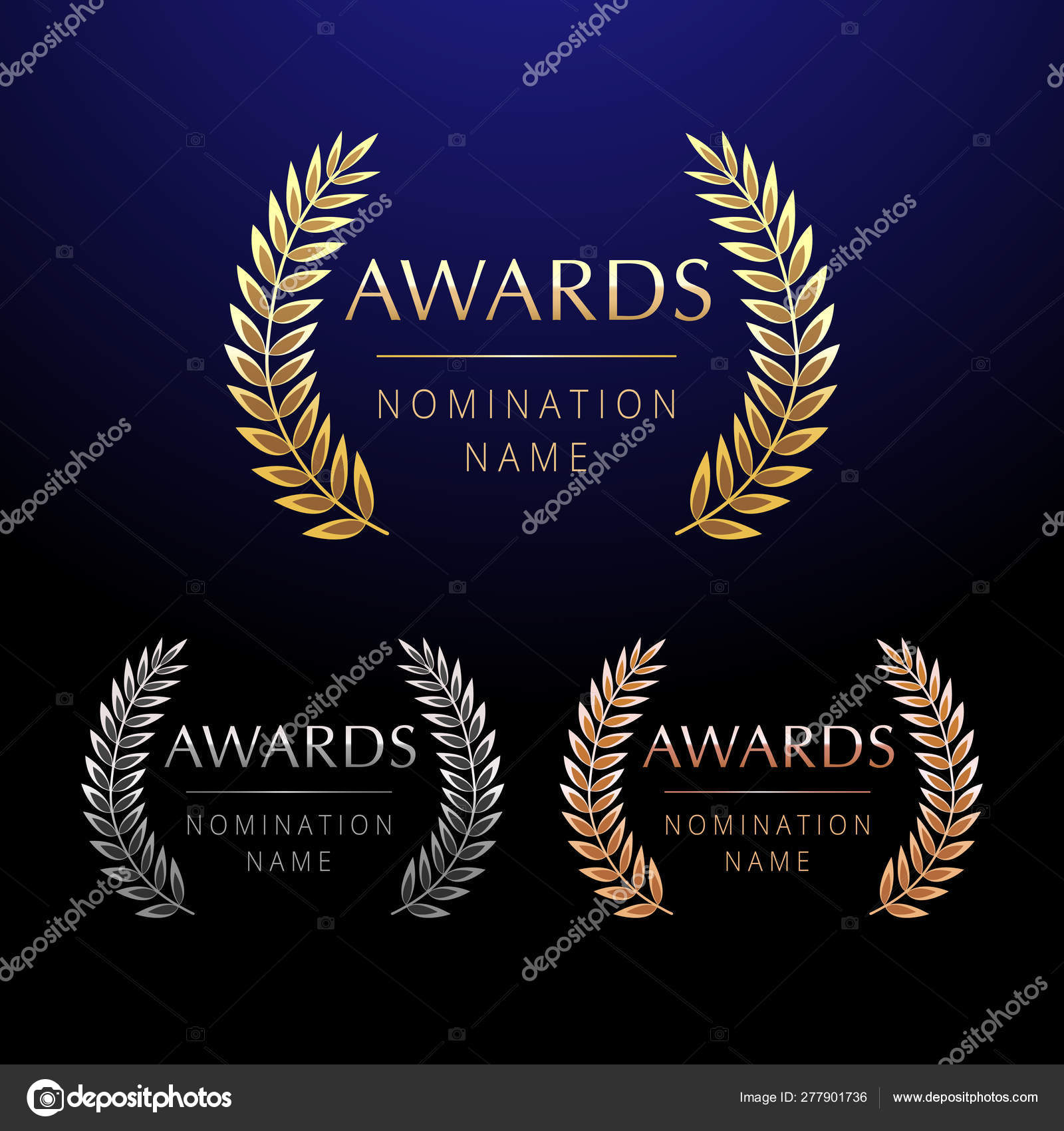 Awards Logotype Set Isolated Abstract Graphic Design Template ...