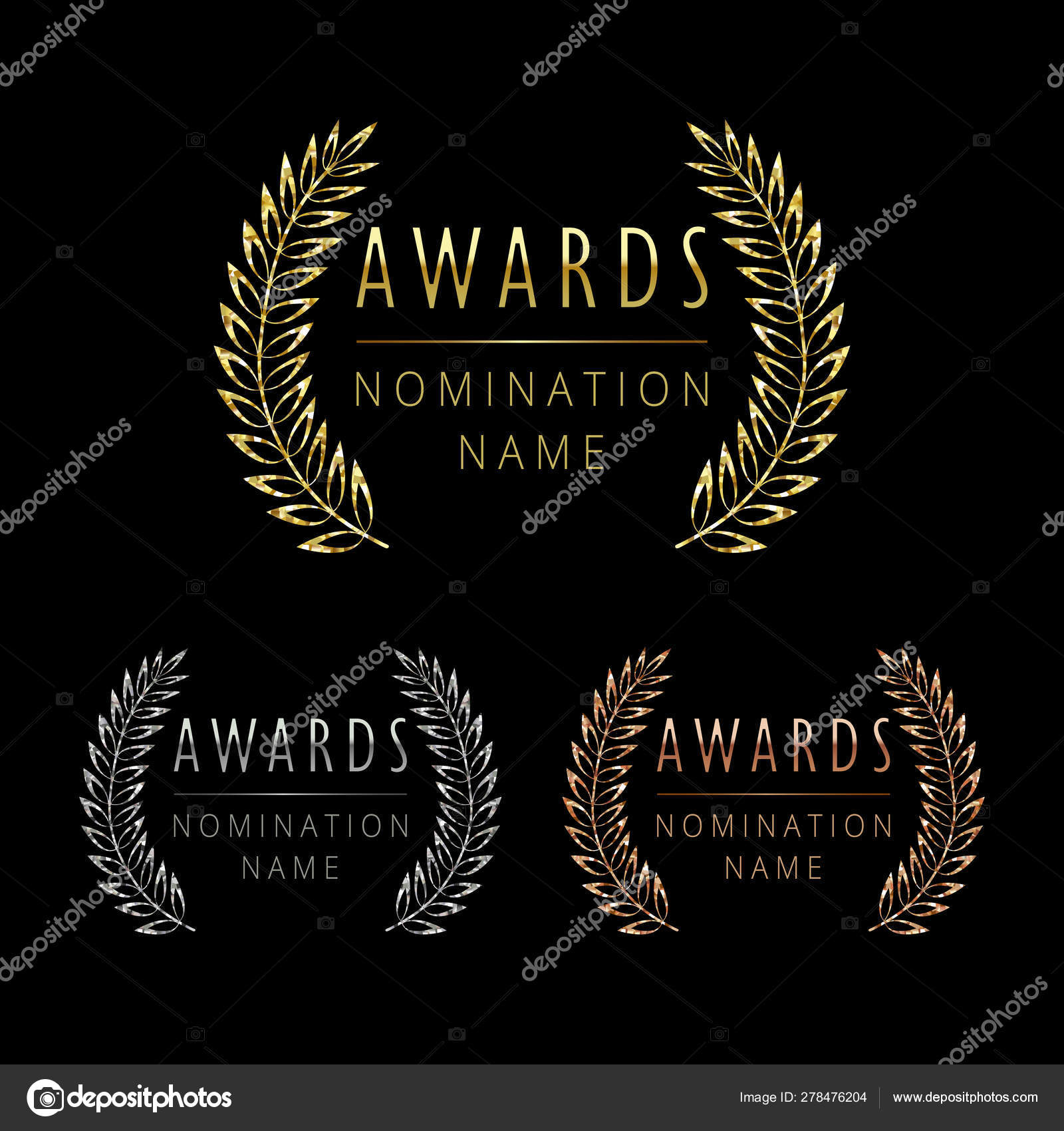 Awards Logotype Set Isolated Abstract Graphic Design Template ...